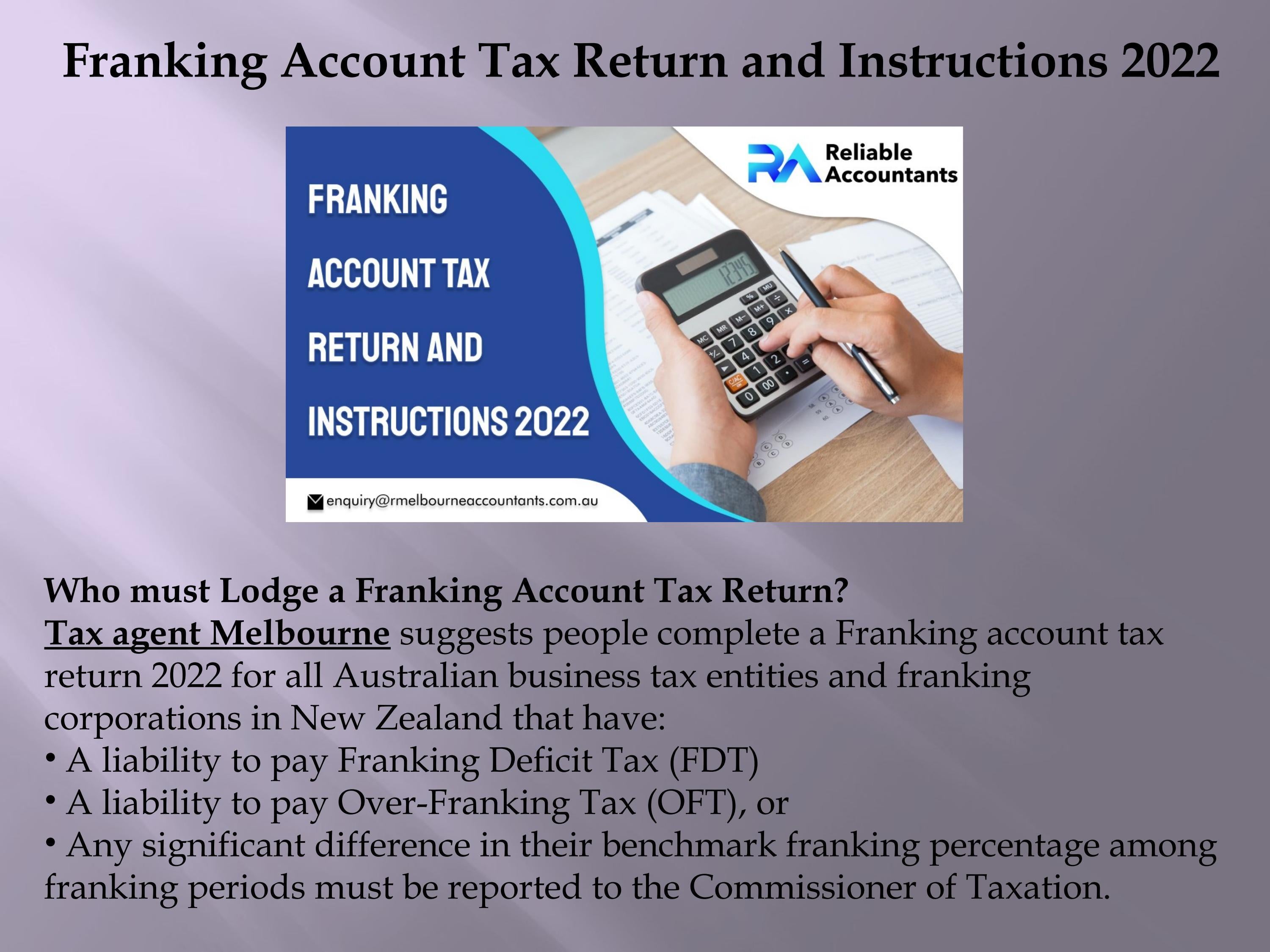 Franking Account Tax Return and Instructions 2022 by Tushar Khanna - Issuu
