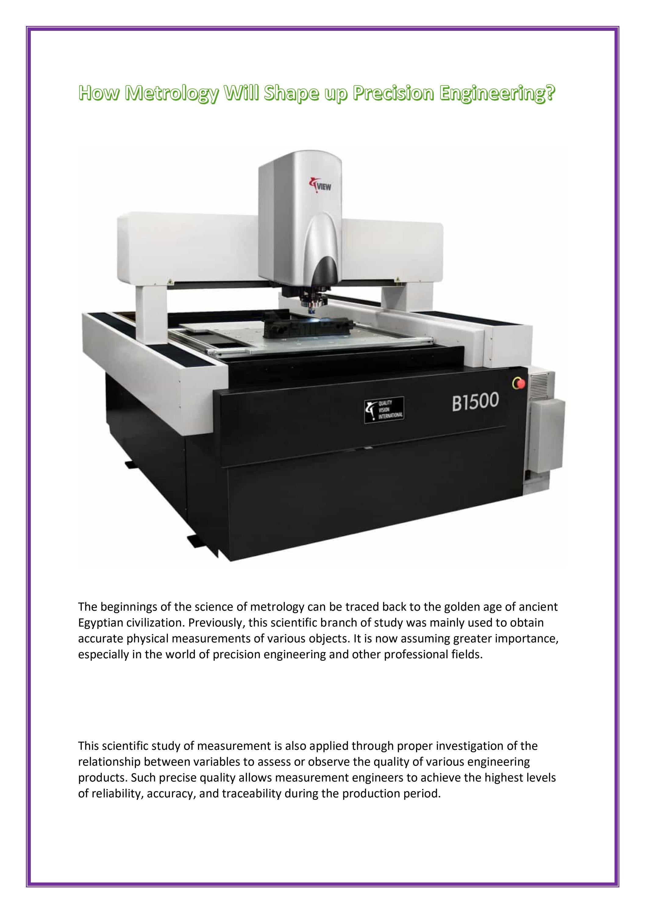 How Metrology Will Shape up Precision Engineering? by View mm - Issuu