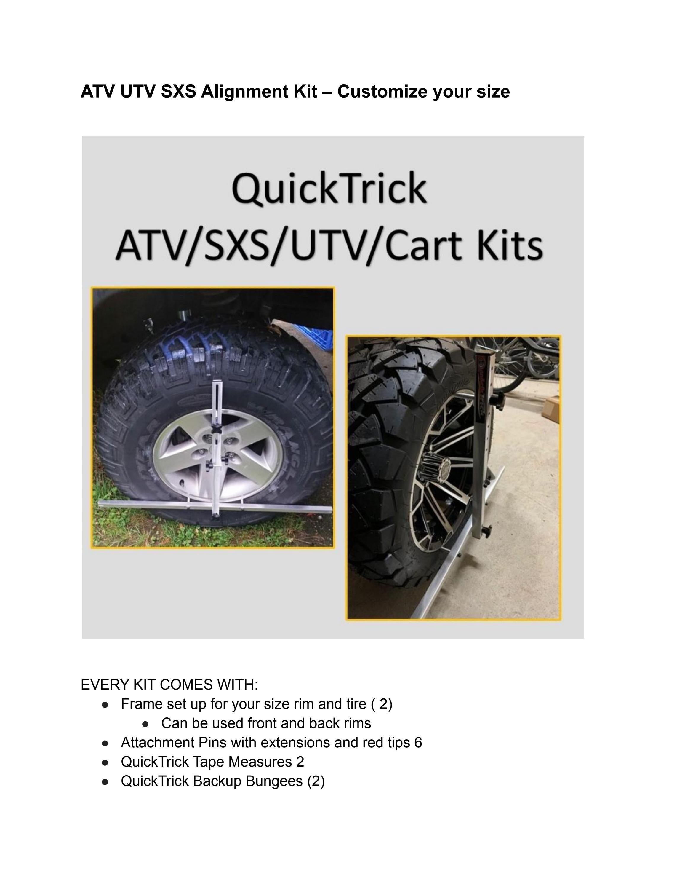 ATV UTV SXS Alignment Kit – Customize your size by itsstassyhiller - Issuu