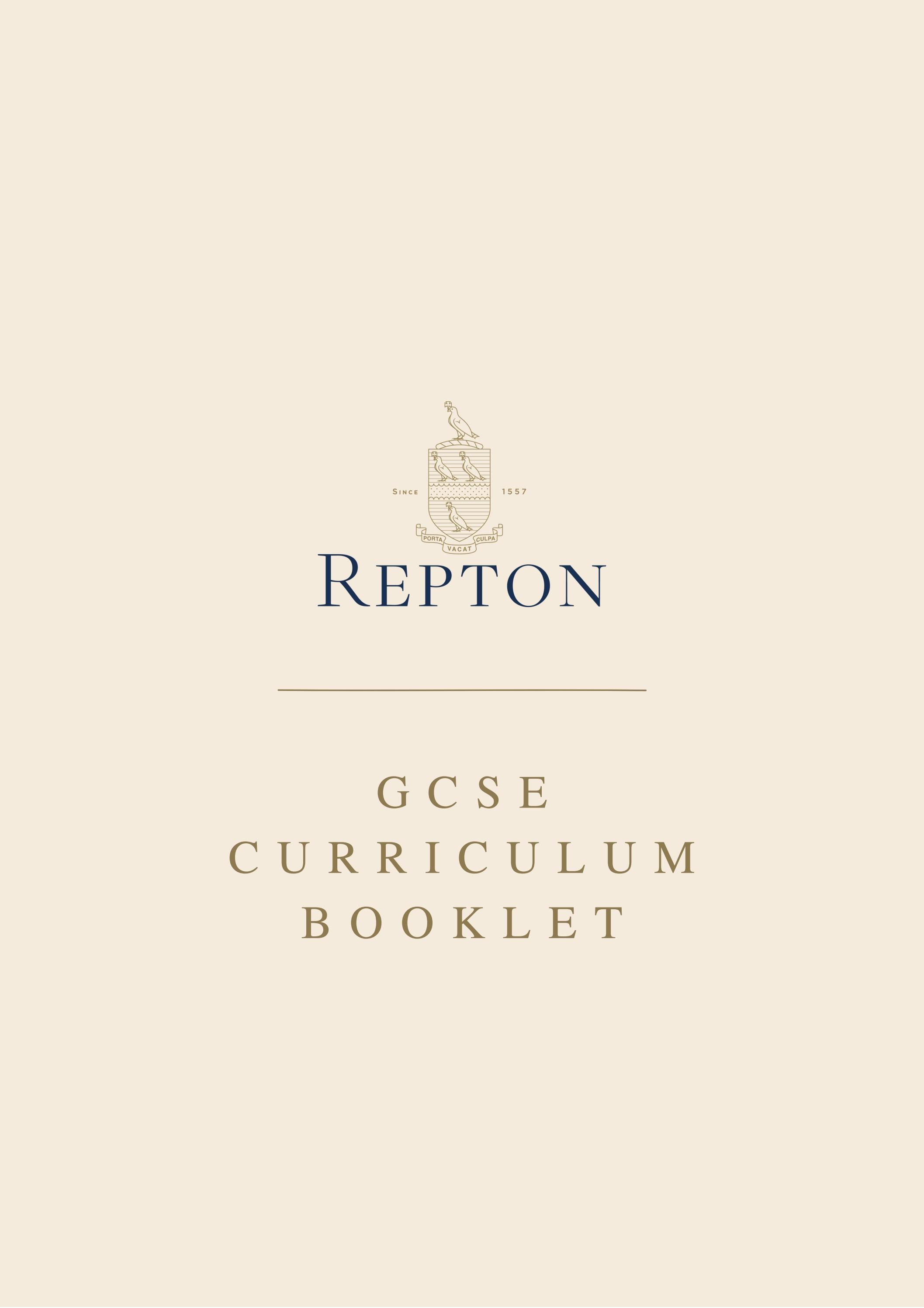 GCSE Curriculum Booklet 2022 - 23 by Repton School - Issuu