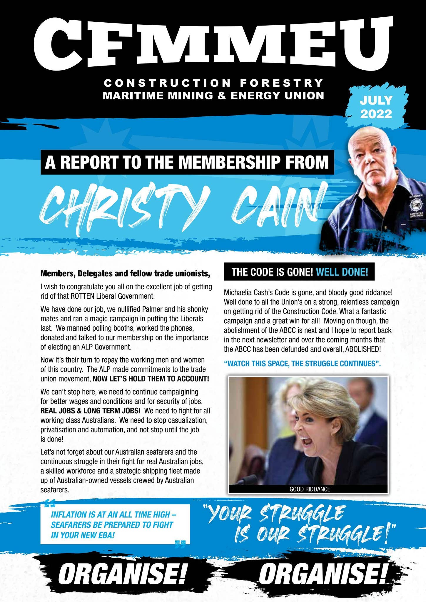 Christy Cain, CFMMEU National Secretary's Report - July 2022 by ...