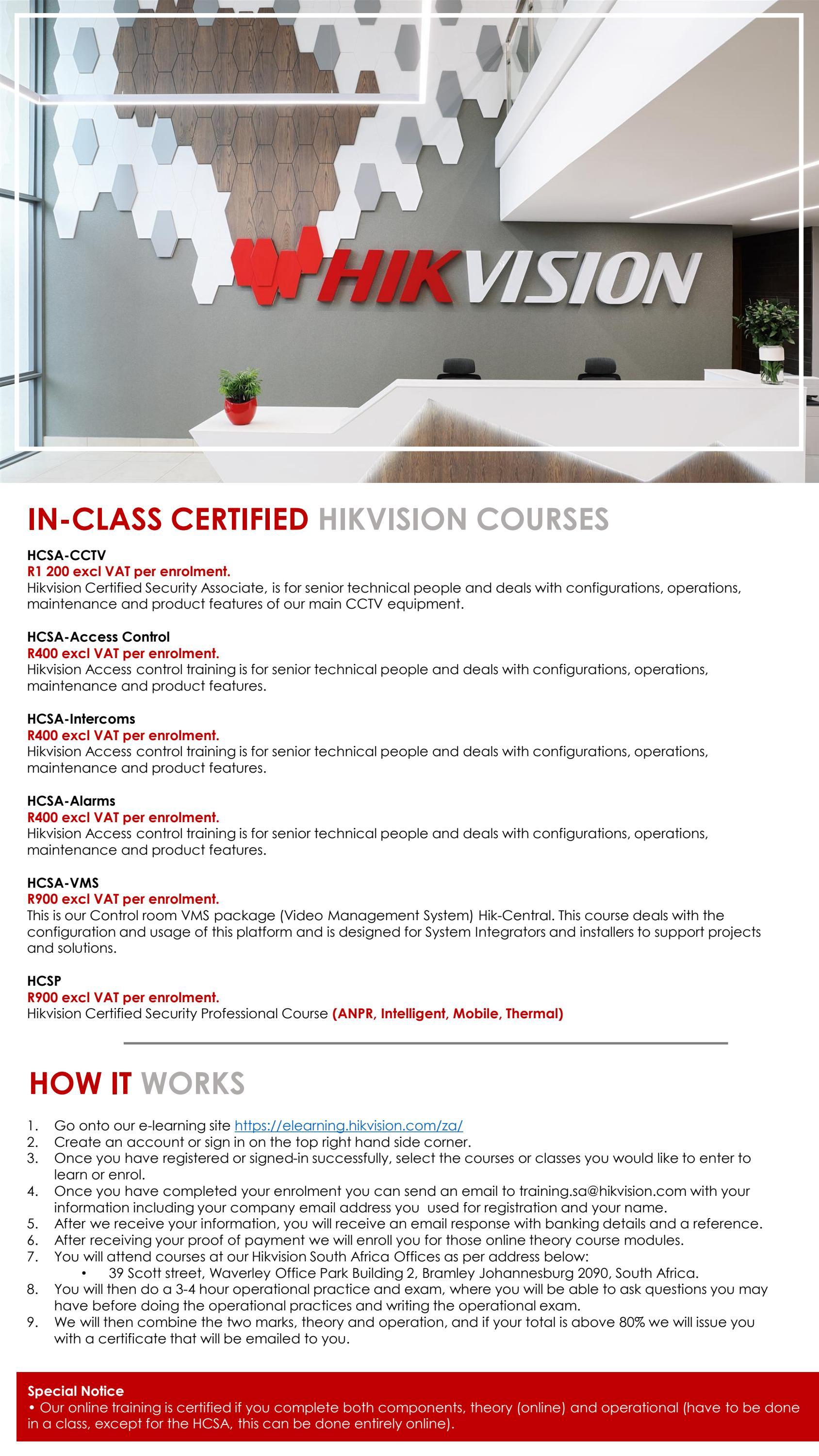 Hikvision Certified Traning Courses 2022 by hikvisionsouthafrica - Issuu