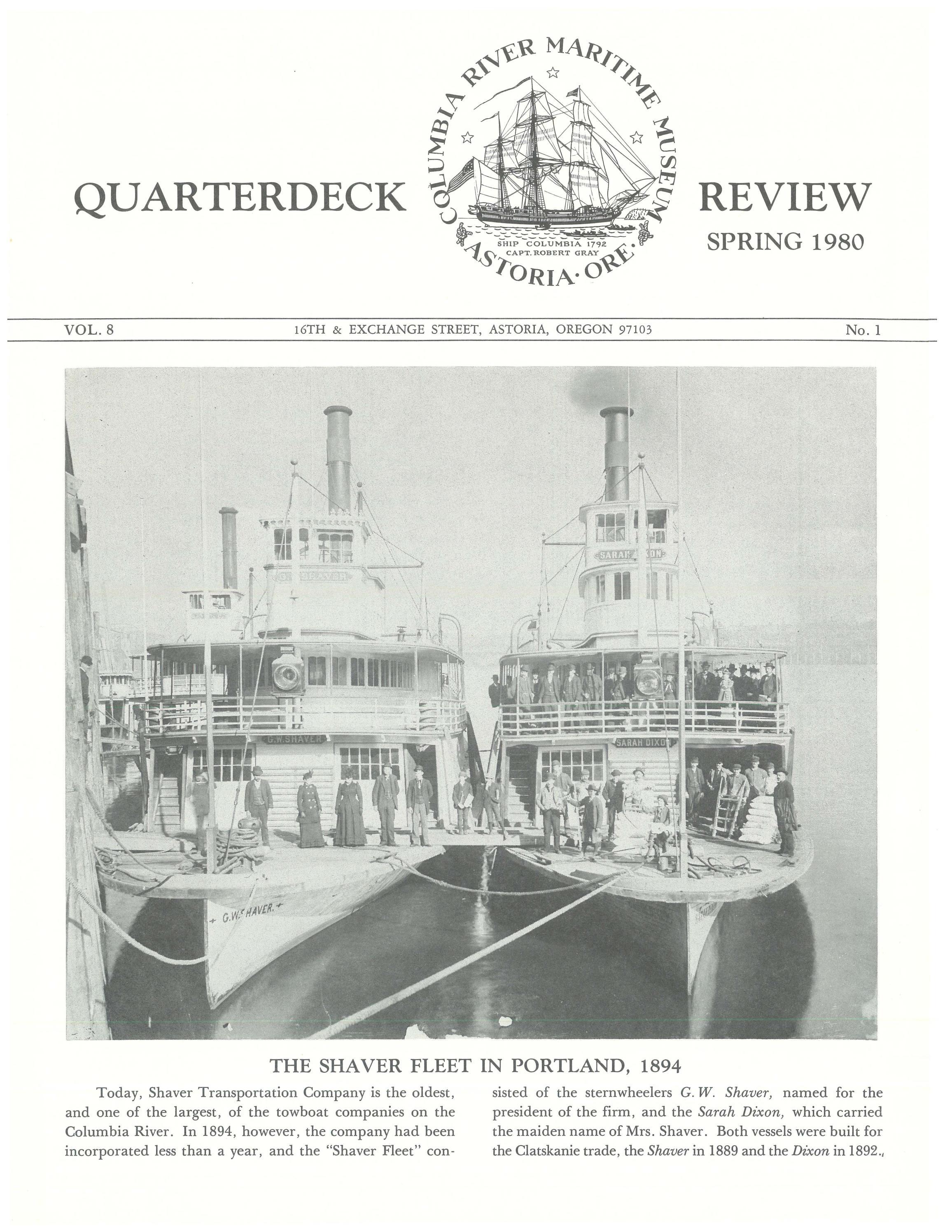 V8 N1 Spring 1980 The Shaver Fleet in Portland, 1984 by maritimemuseum ...