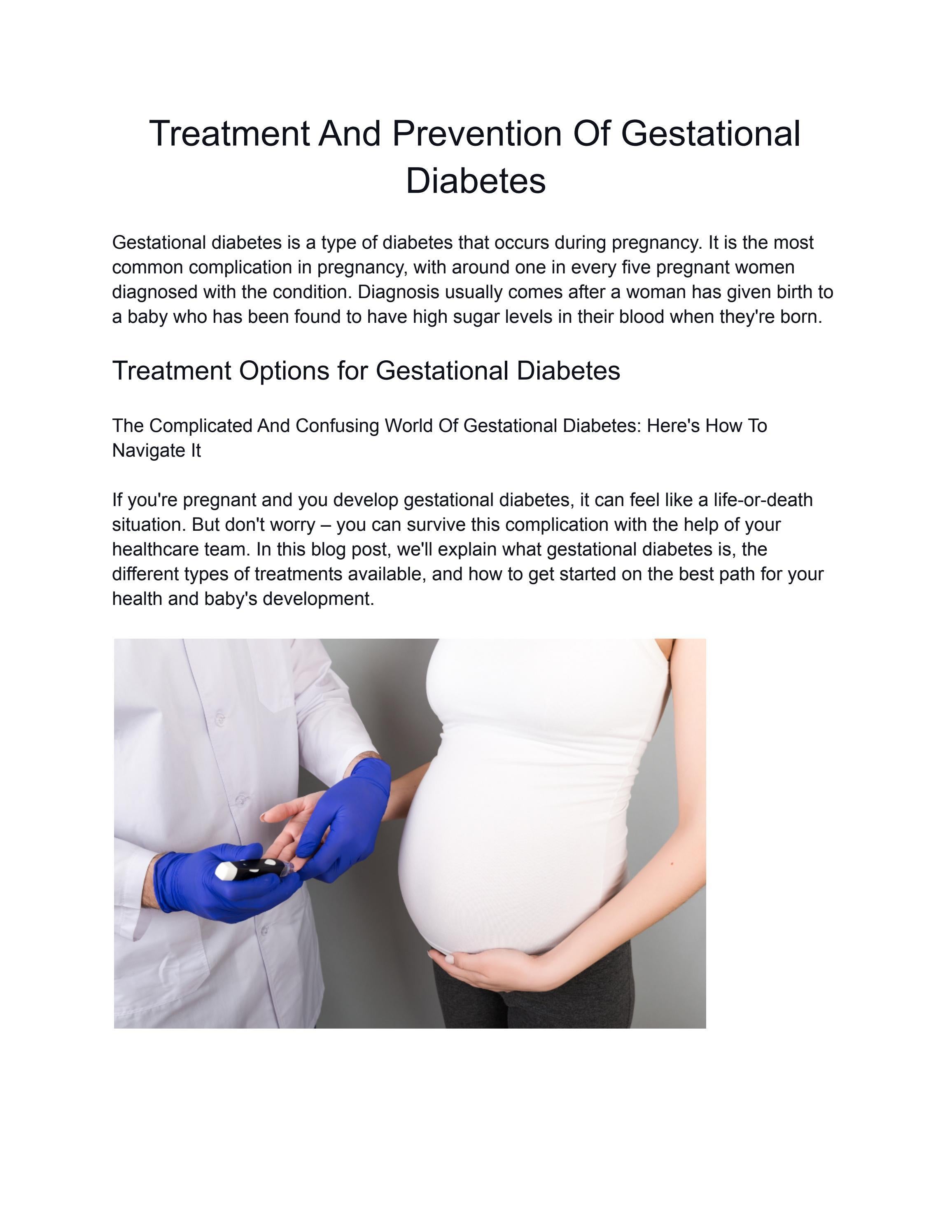 Treatment And Prevention Of Gestational Diabetes by Gynaecologist ...