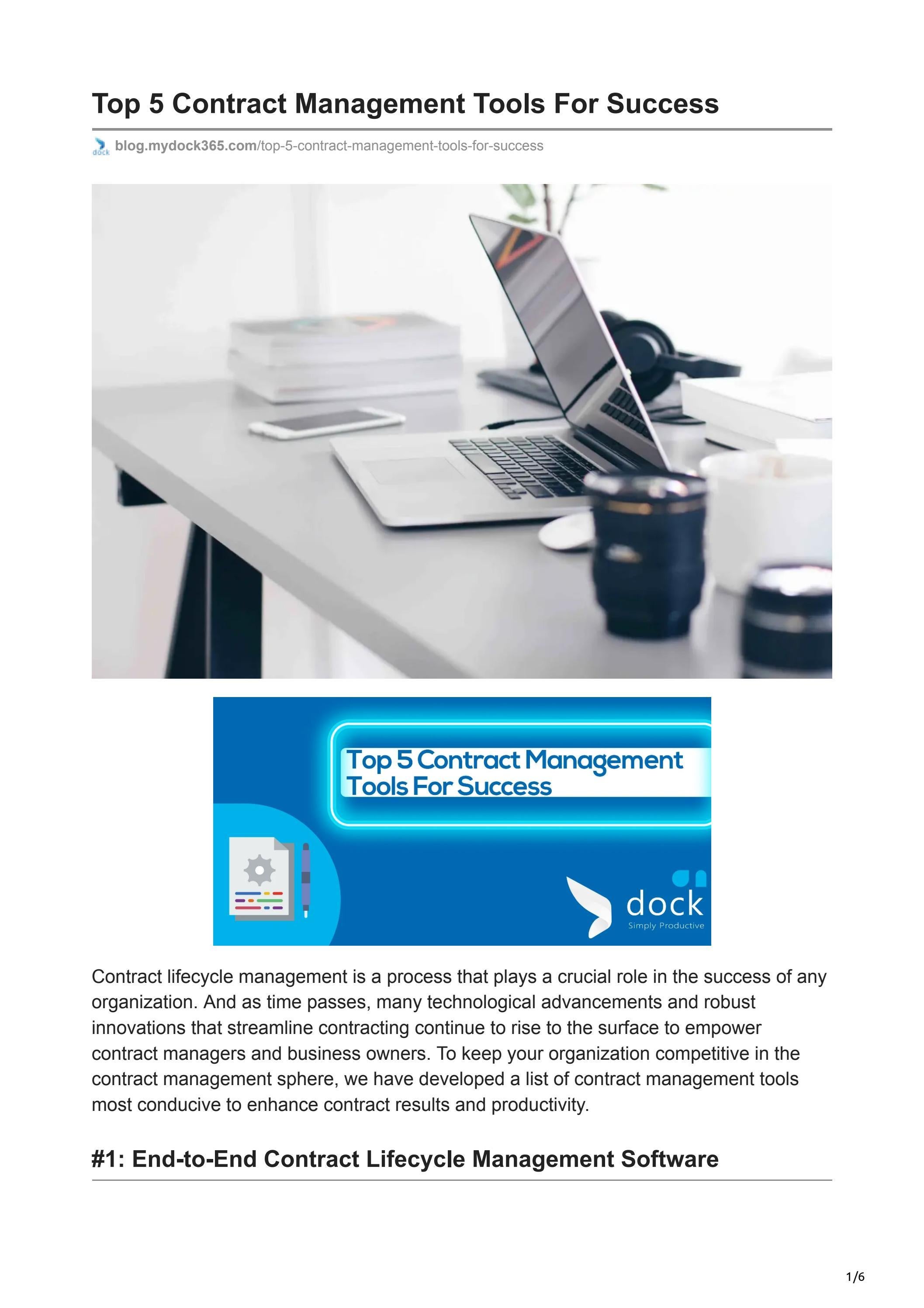 Top 5 Contract Lifecycle Management Tools For Success by mydock account ...