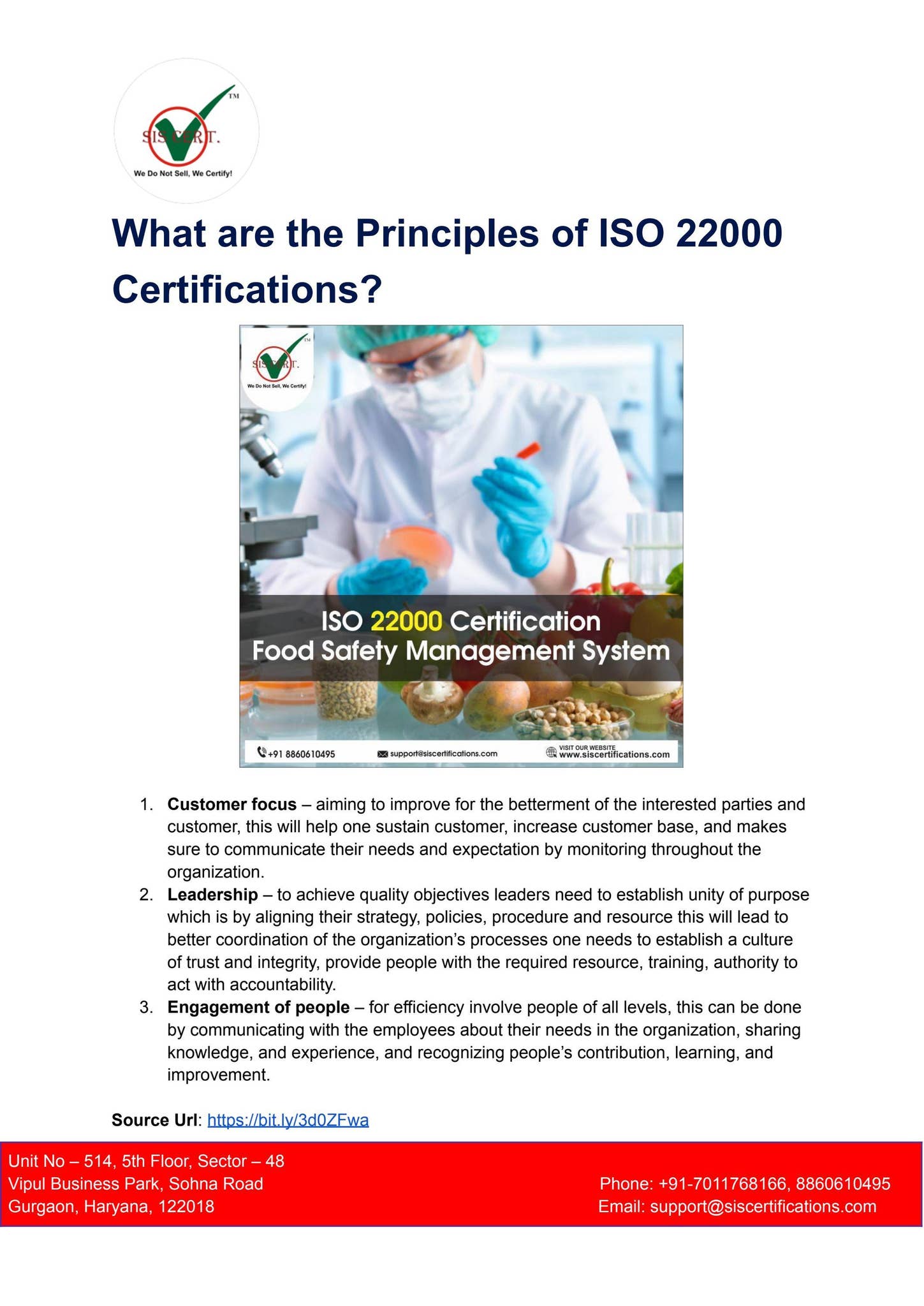 What are the Principles of ISO 22000 Certifications by SIS Certifications - Issuu