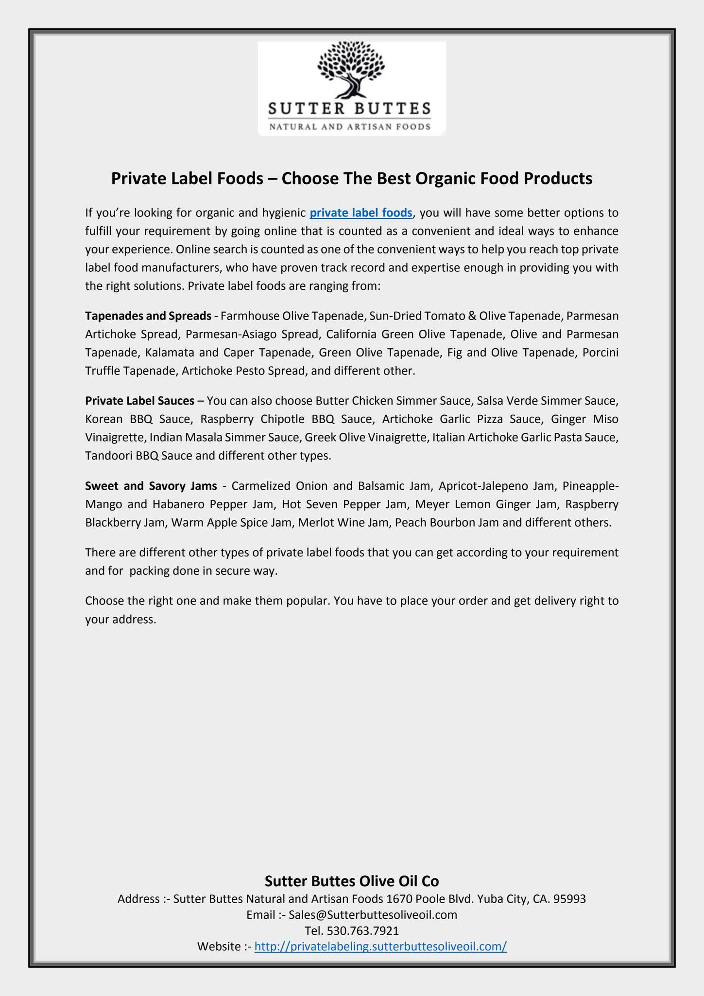 Private Label Foods – Choose The Best Organic Food Products by Sutter ...