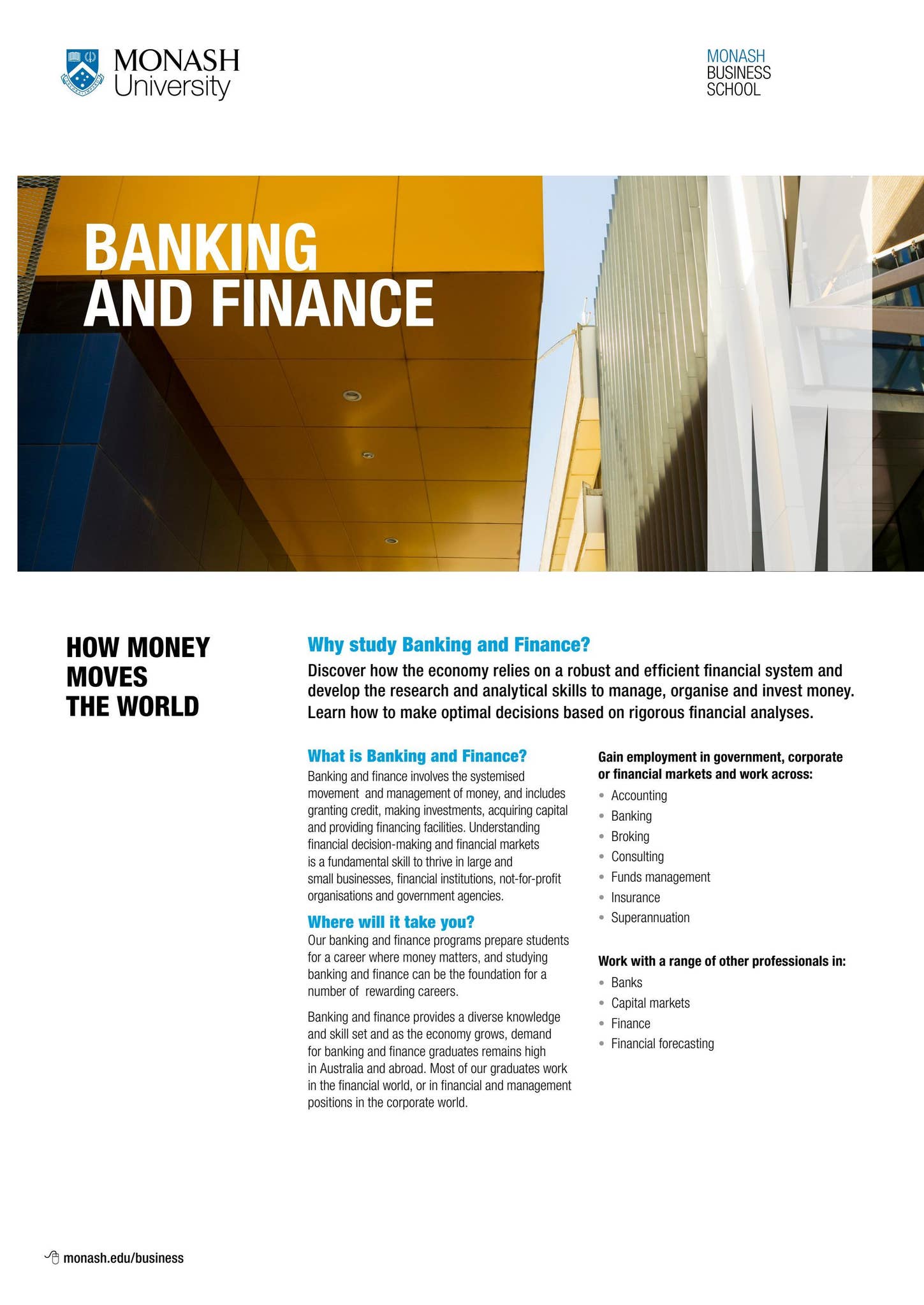 Banking and Finance Study Area Flyer 22 by Monash Business School ...