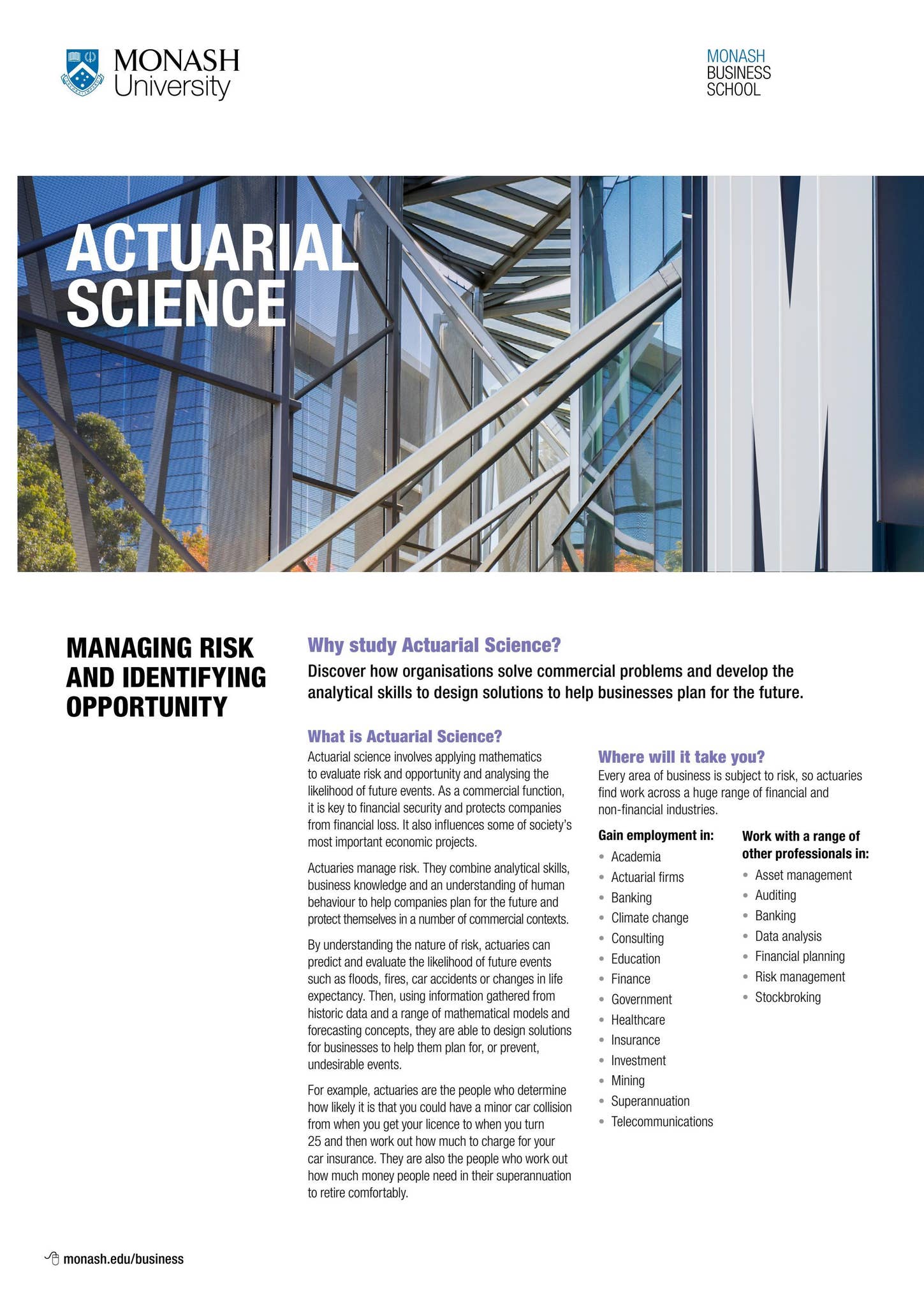 Actuarial-Science Study Area Flyer 22 by Monash Business School ...