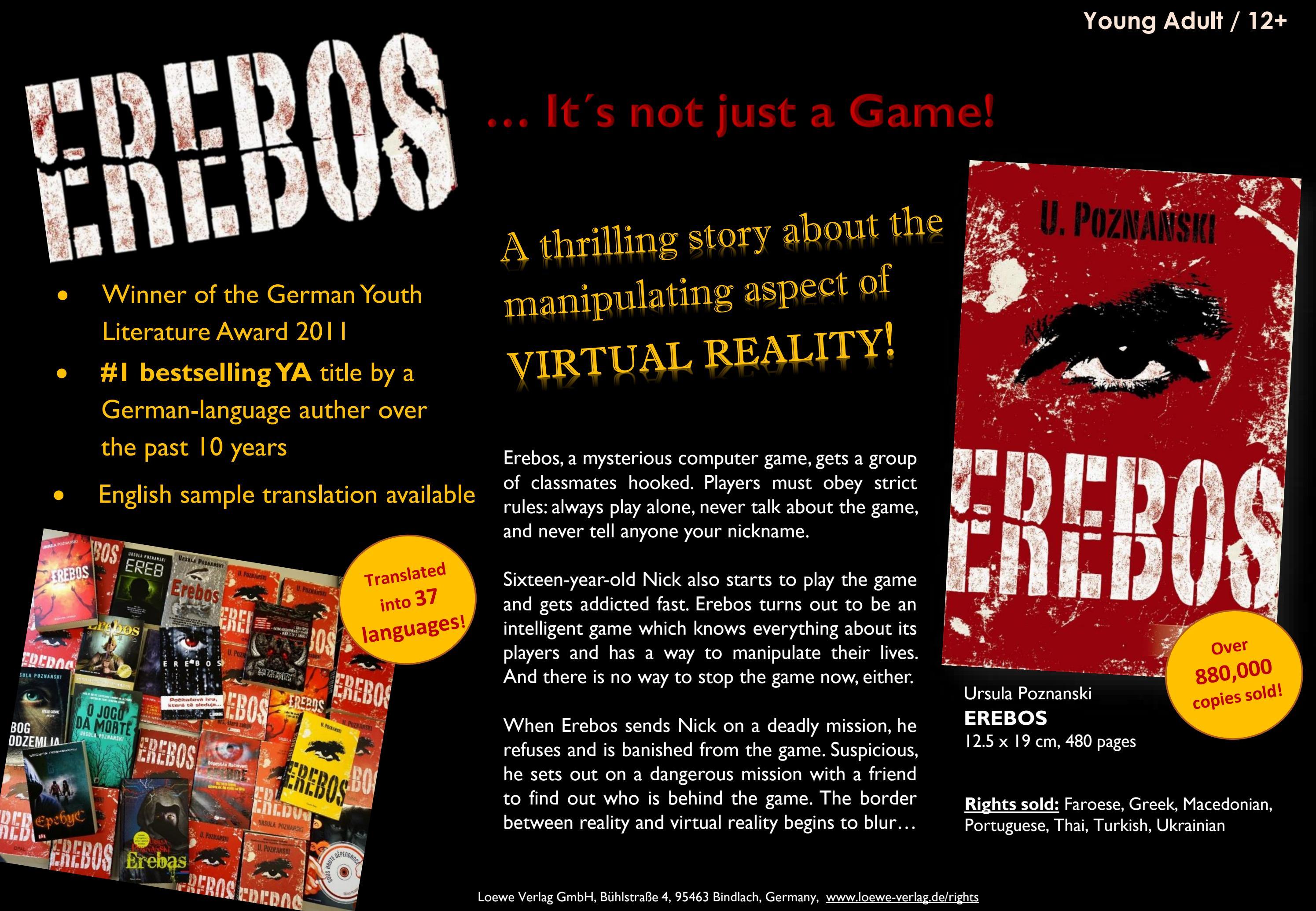 "Erebos": Bestselling #1 German YA Thriller since 2010 by Loewe Verlag ...