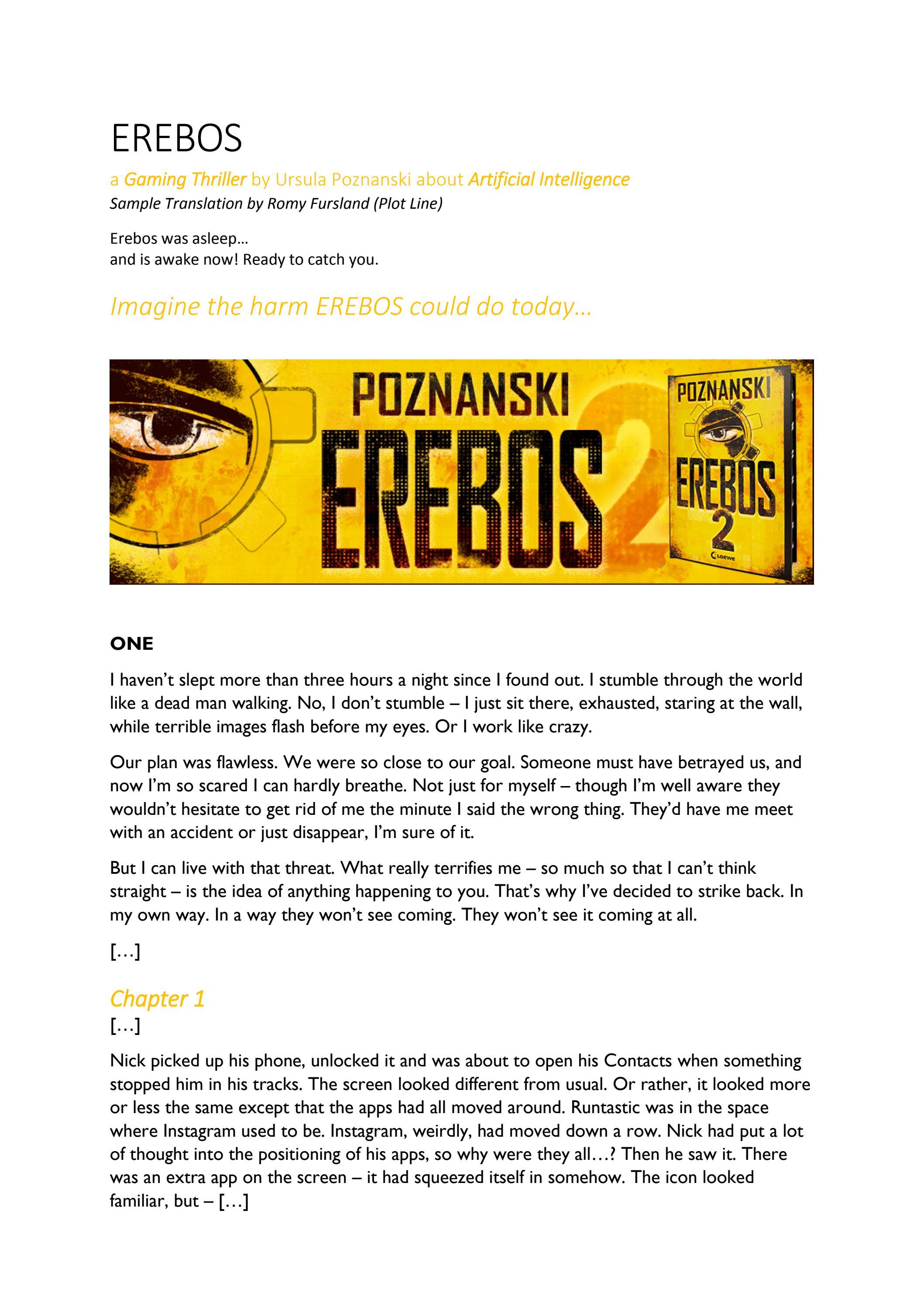 Sample translation of "Erebos 2" by YA Thriller bestselling 'Master ...