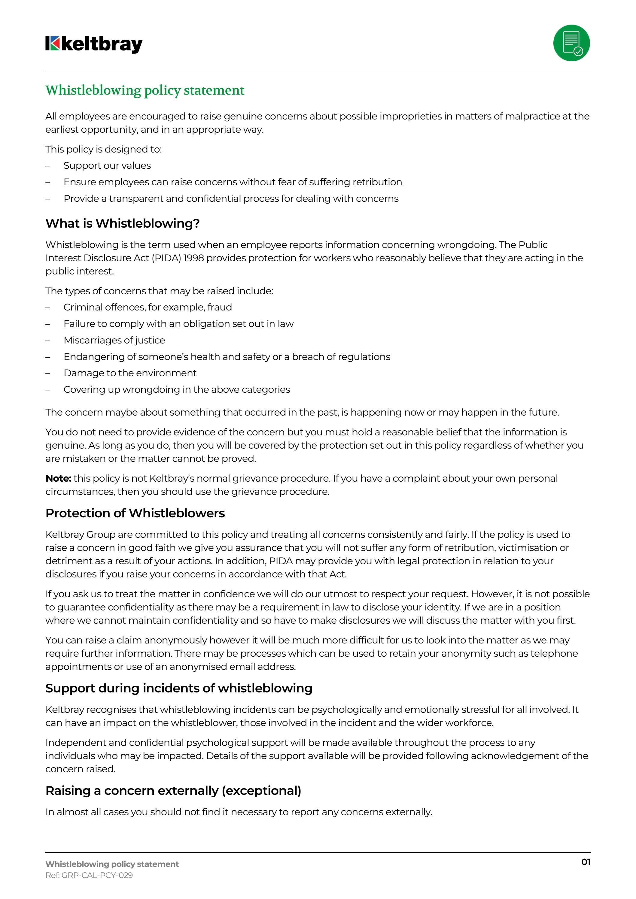Whistleblowing Policy Statement By Keltbray Issuu whistleblowing-policy-statement-by-keltbray-issuu