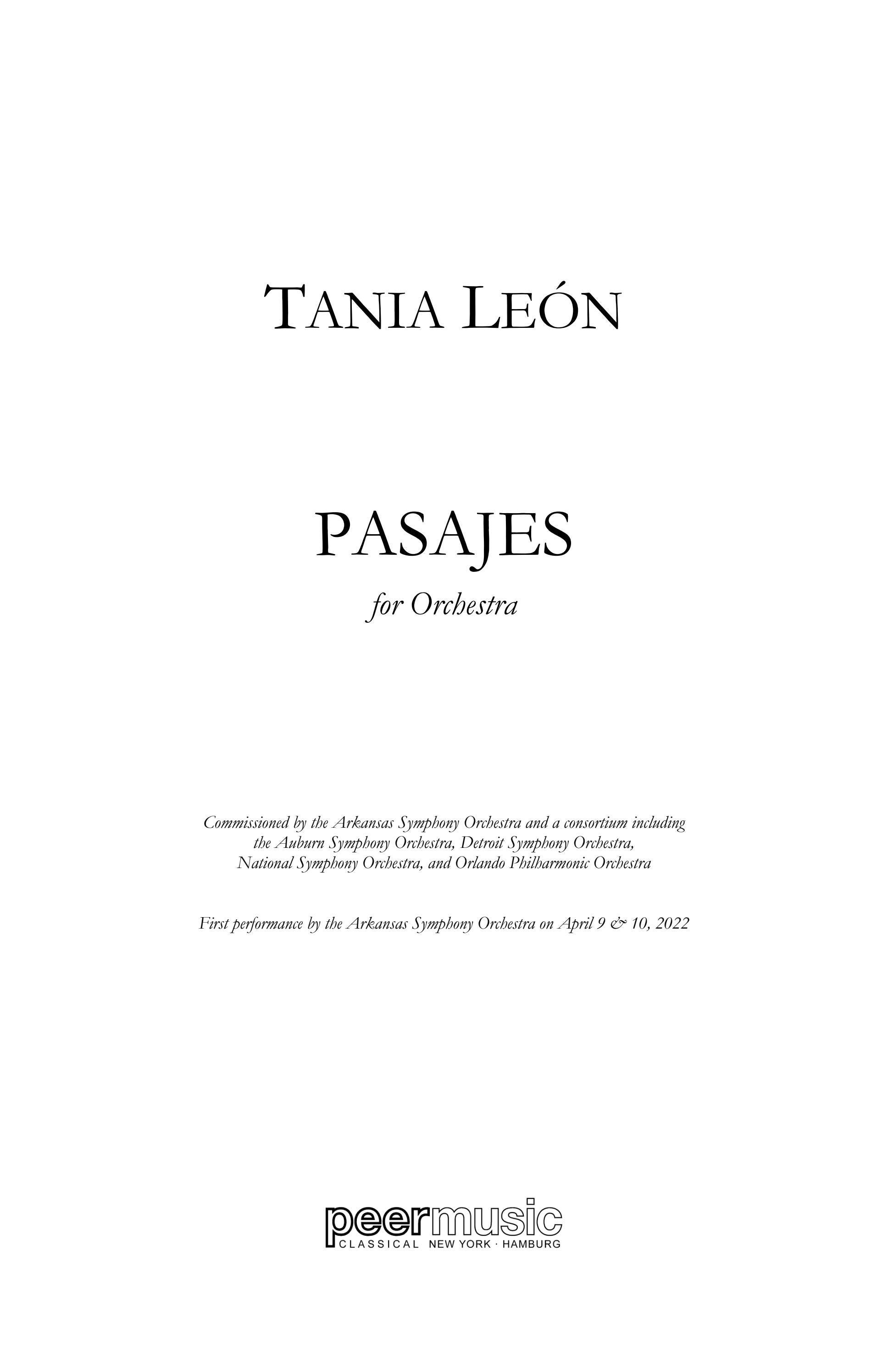 Tania Leon - Pasajes by Peermusic Classical - Issuu