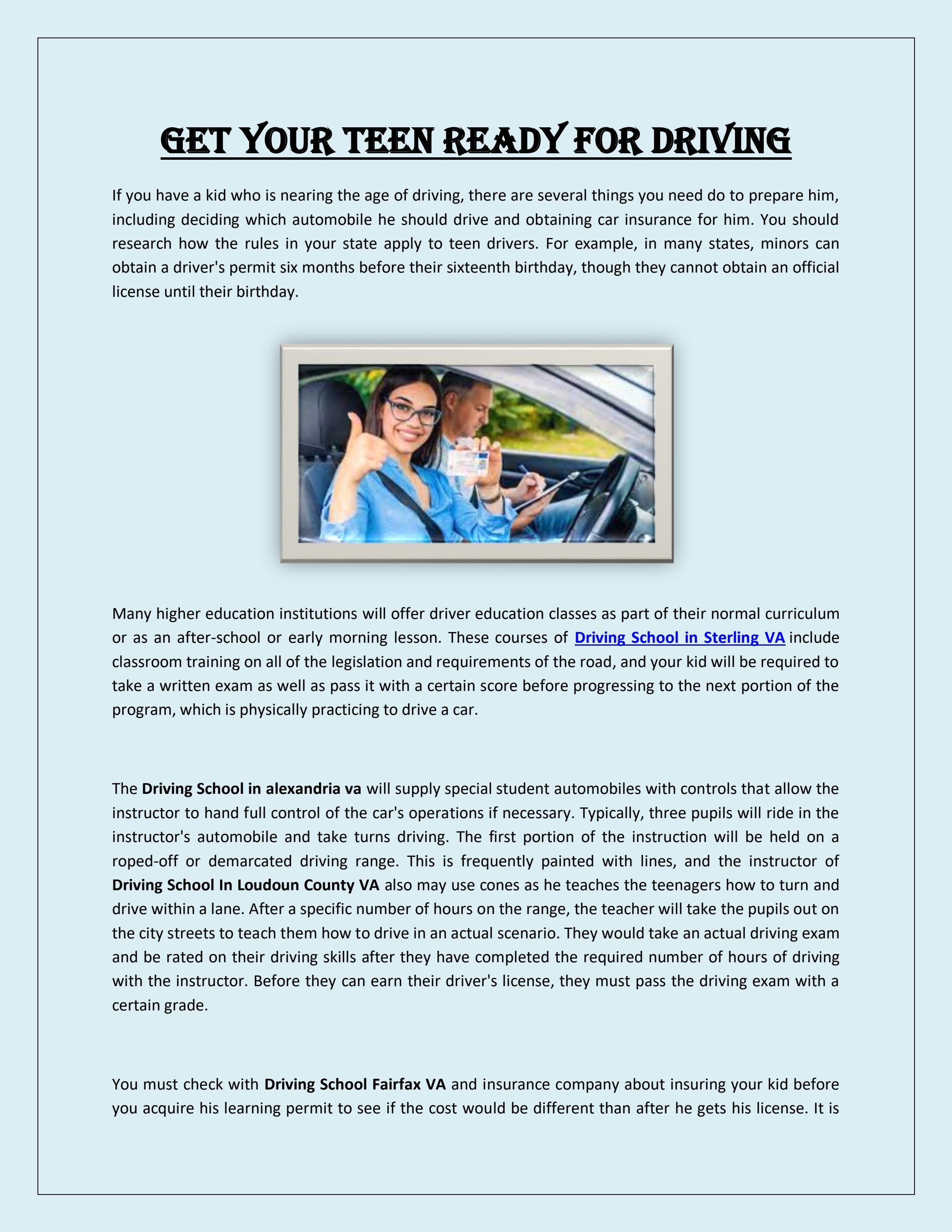 Get Your Teen Ready For Driving by ezdriving schoolva - Issuu