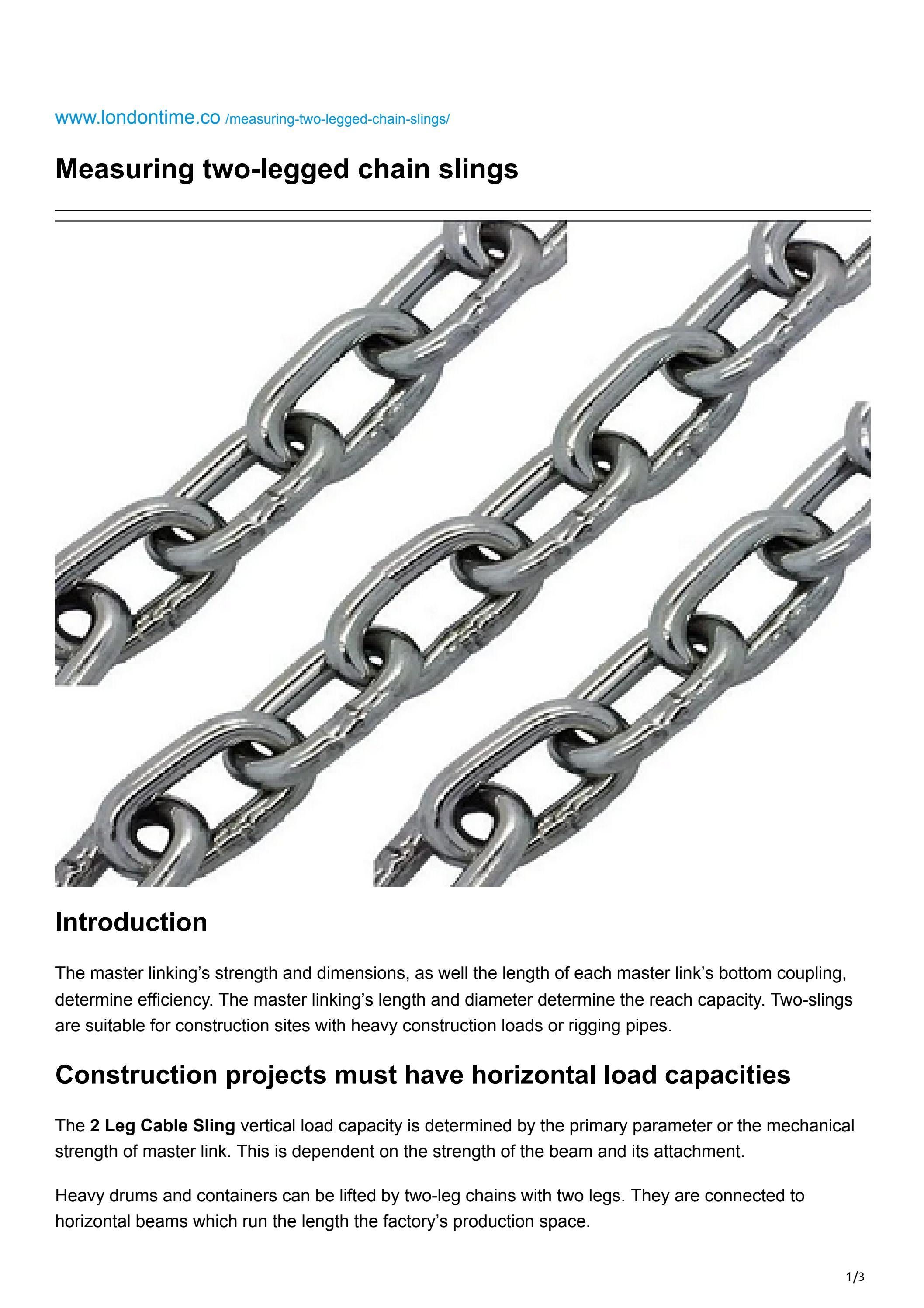 Measuring two-legged chain slings by UK Lifting Store - Issuu