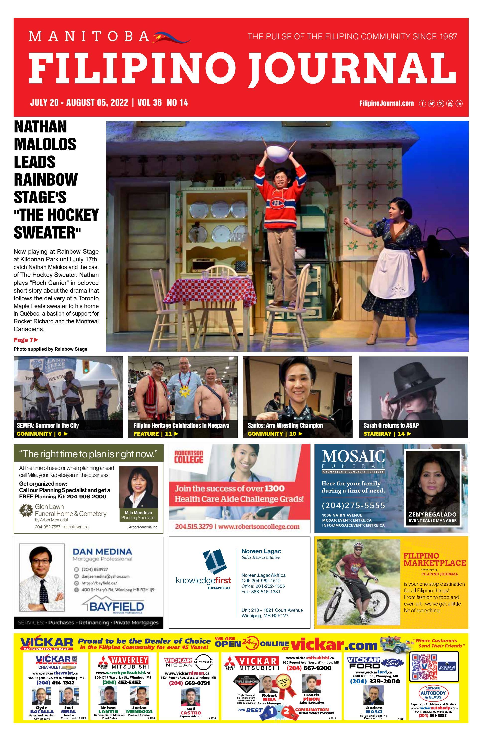 Filipino Journal, Manitoba Edition - July 20-August 05, 2022 by ...