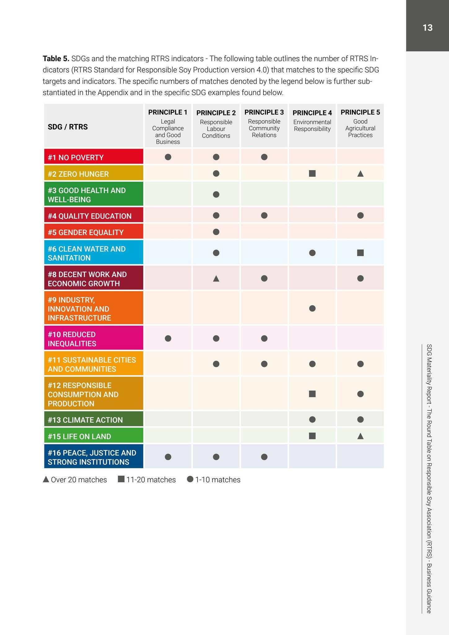 SDG Materiality Report RTRS | Business Guidance by Round Table on ...