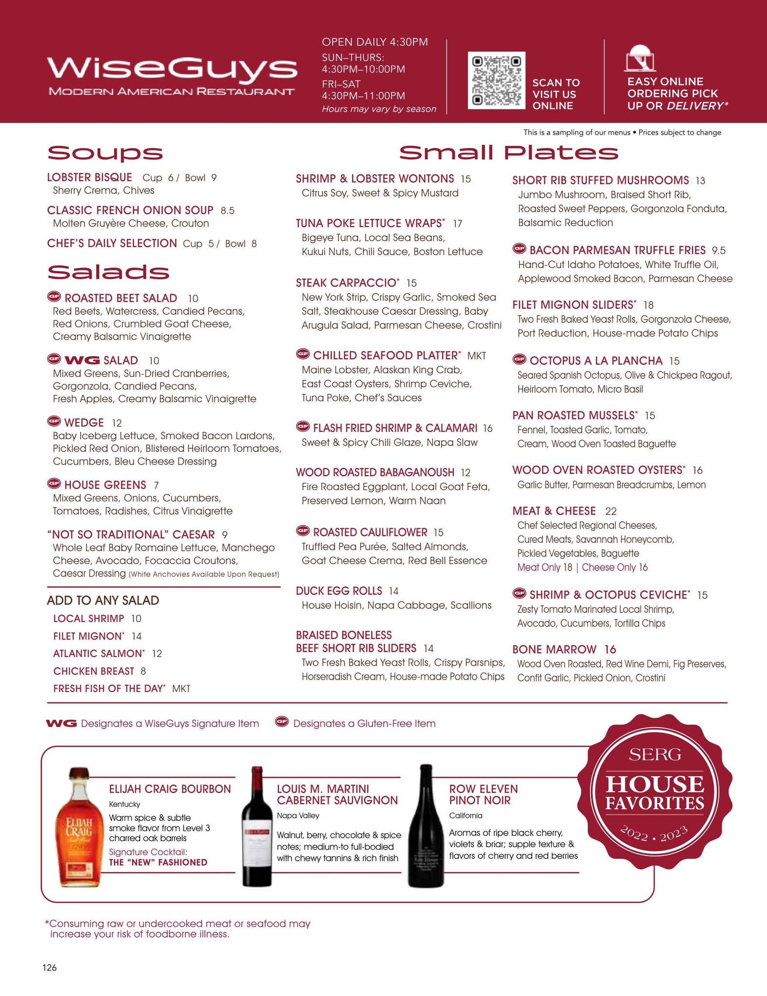 2022 SERG MENU GUIDE by SERG Restaurant Group - Issuu