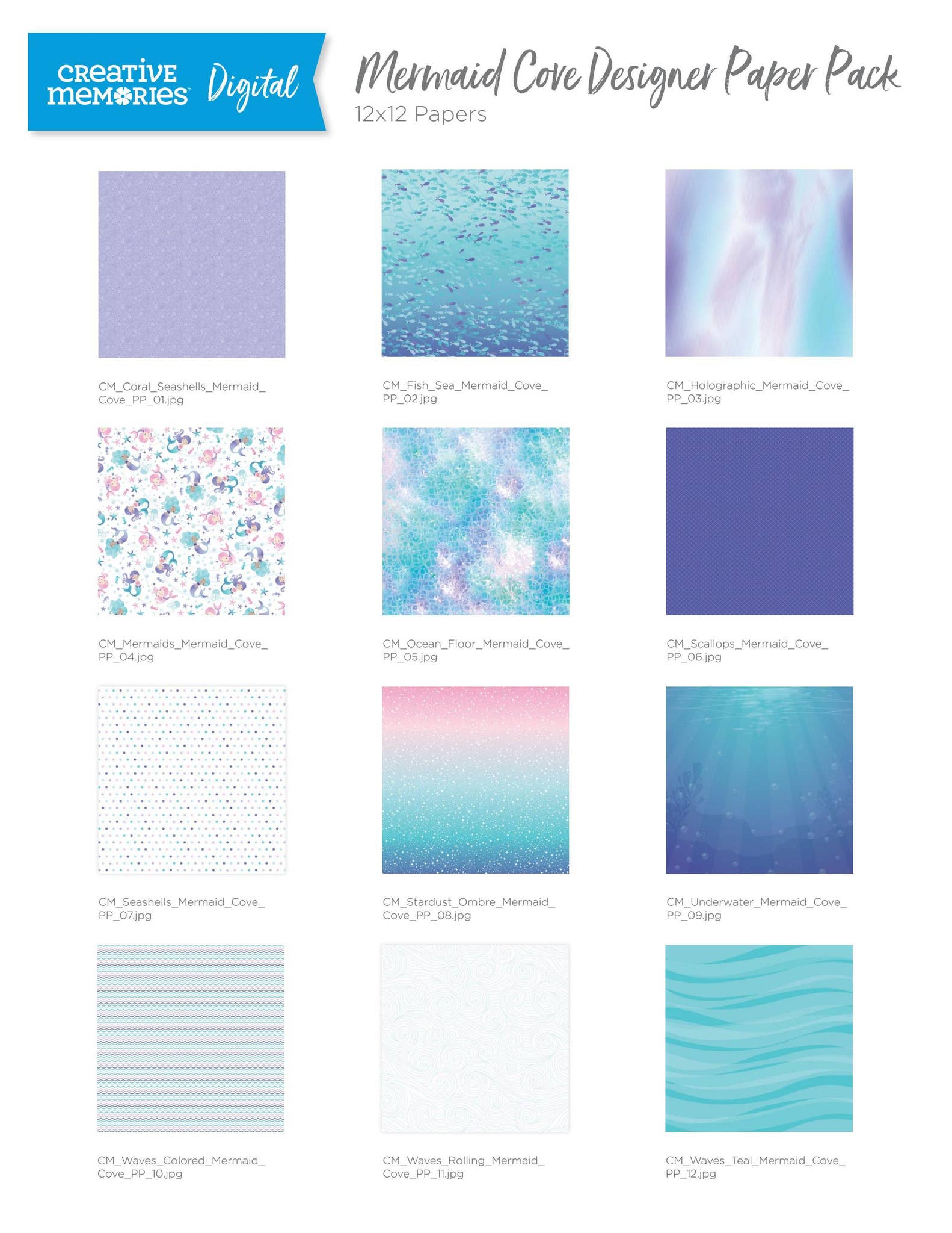 Mermaid Cove Digital Artwork Kit Preview by Creative Memories - Issuu