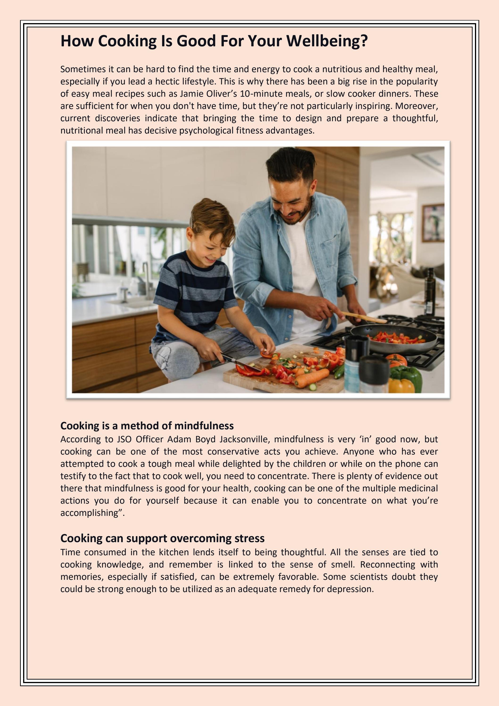 How Cooking Is Good For Your Wellbeing? by jsoofficeradamboyd - Issuu