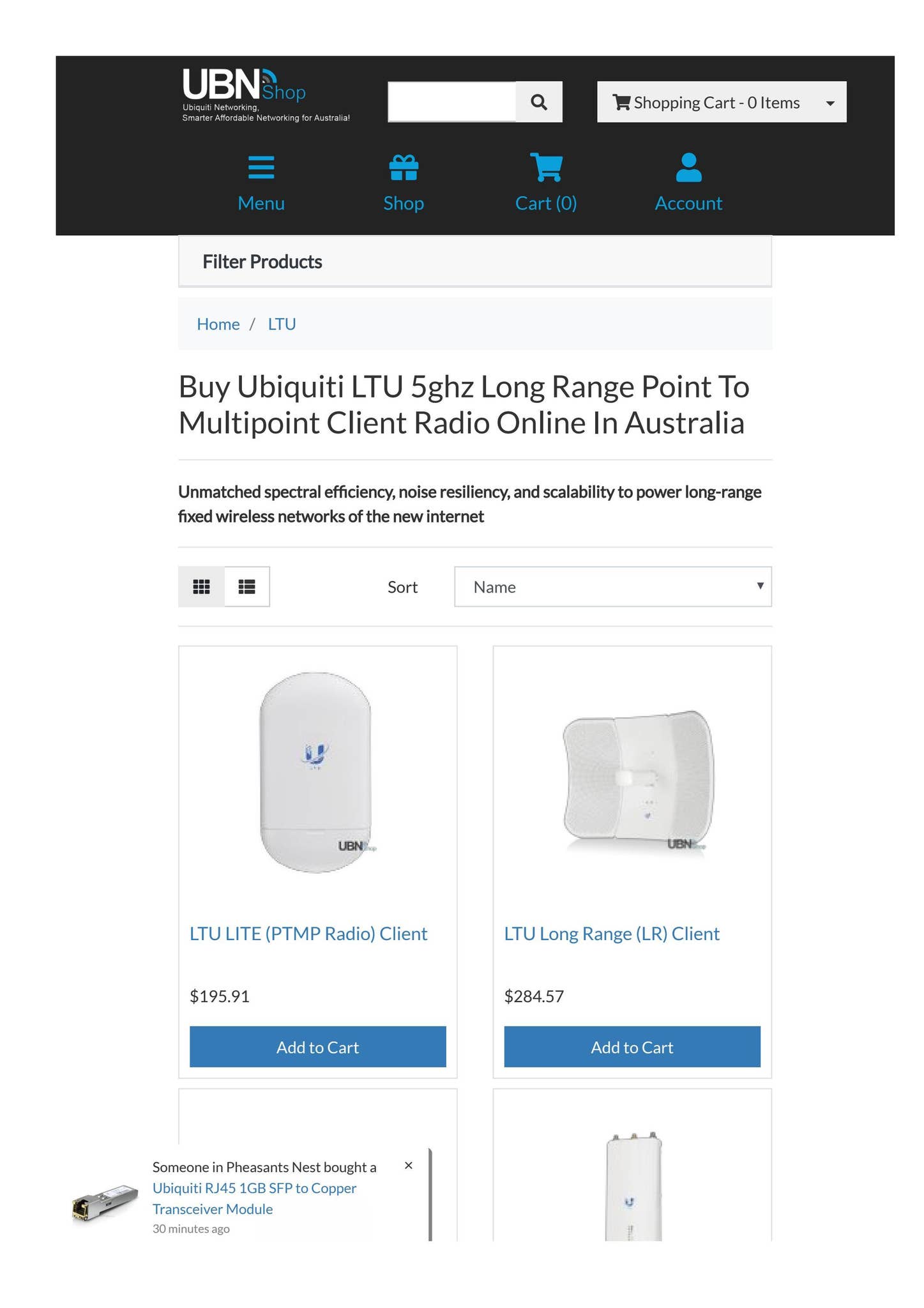 Buy Ubiquiti LTU 5ghz Long Range Point To Multipoint Client Radio ...
