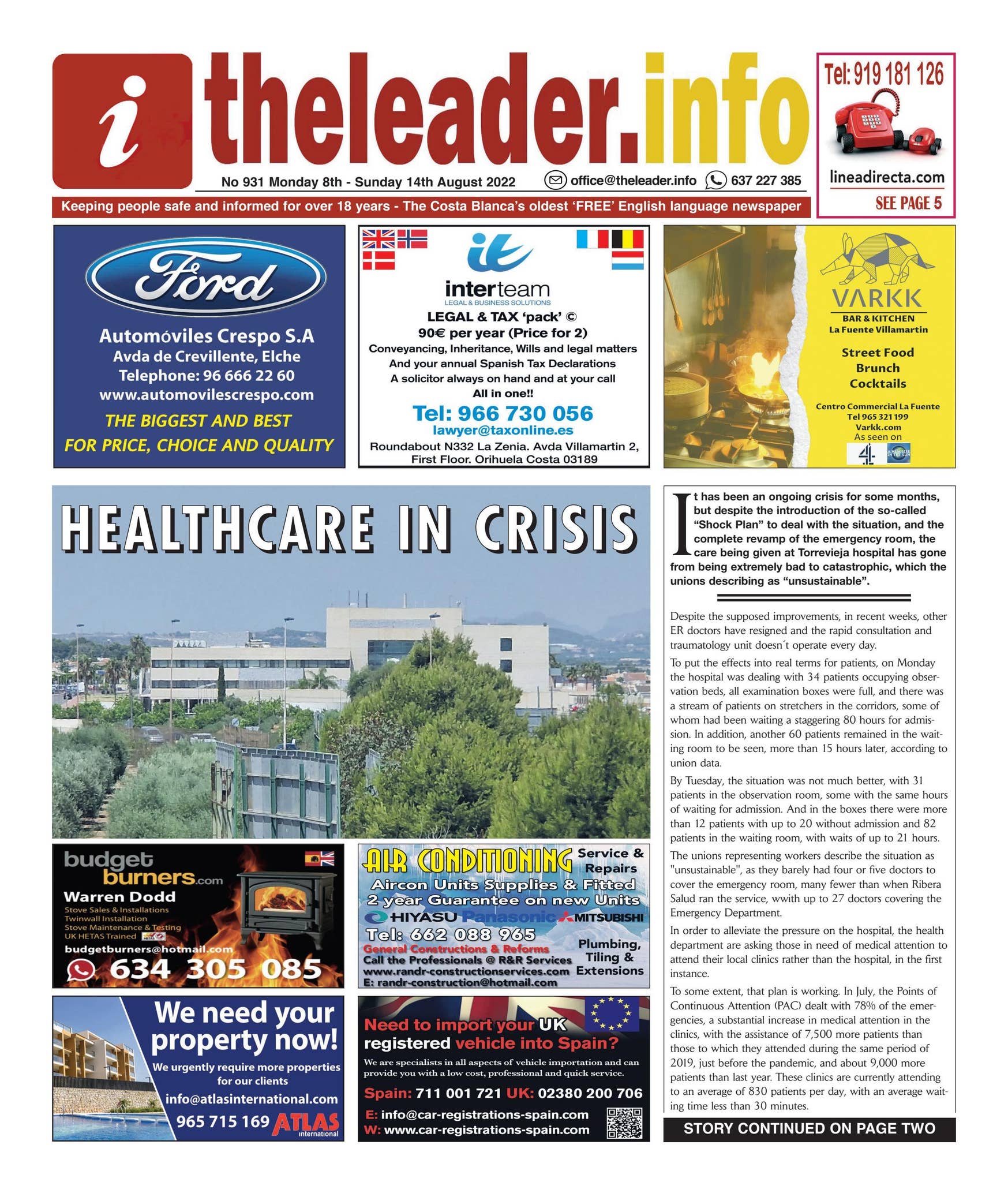 The Leader Newspaper in Spain, 8 August 22 – Edition 931 by theleader ...