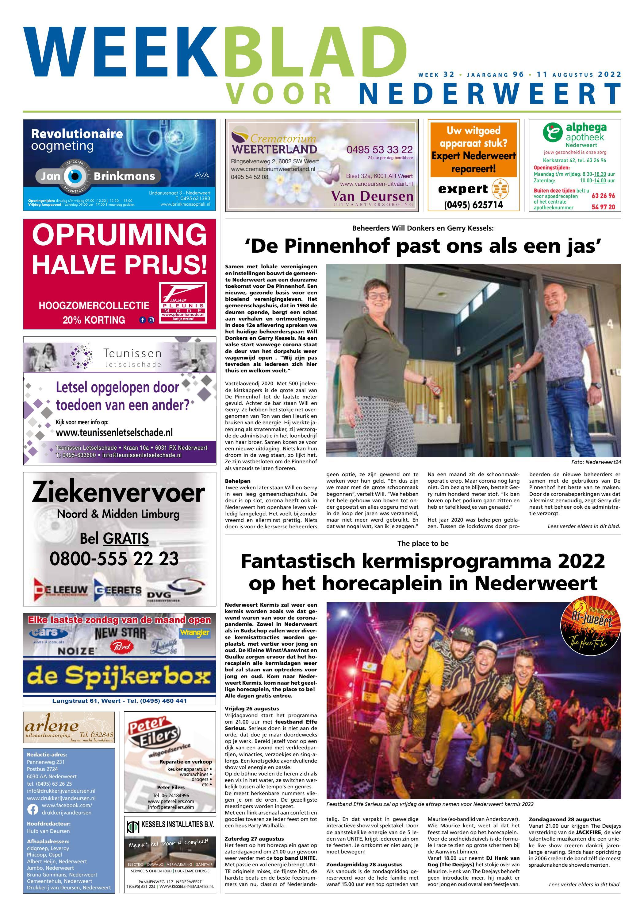 Week 32 2022 by Weekblad Nederweert - Issuu