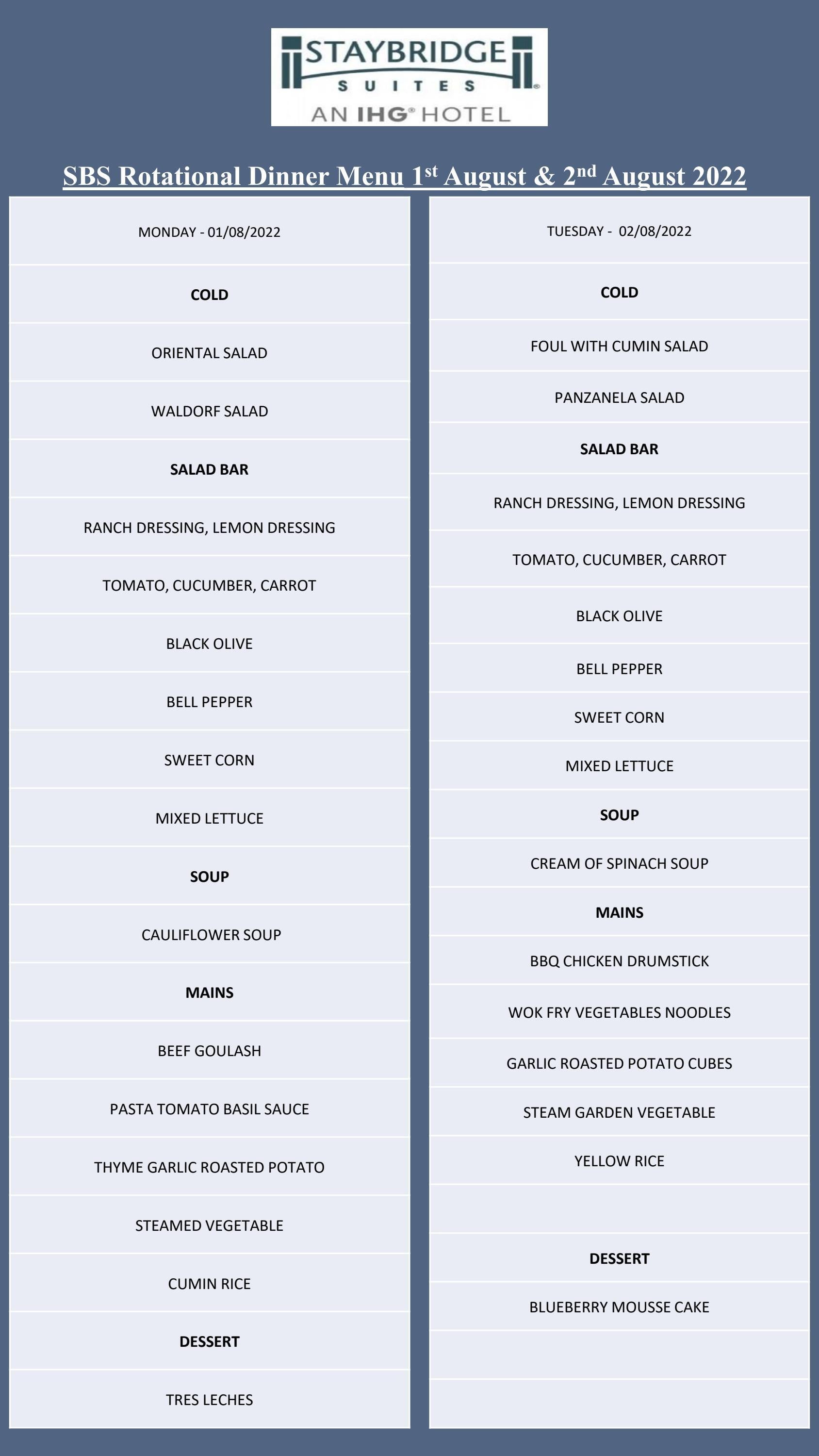Staybridge Dinner Menu by Yas Plaza Hotels - Issuu