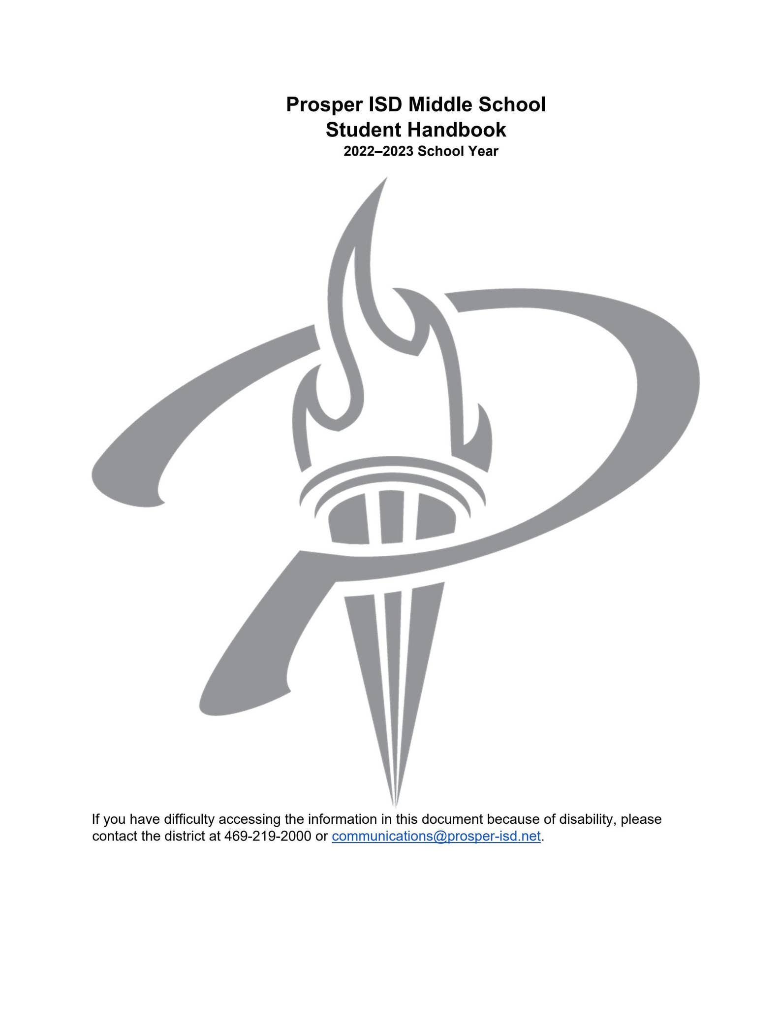 2022-2023 Prosper ISD Middle School Student Handbook by Prosper ...
