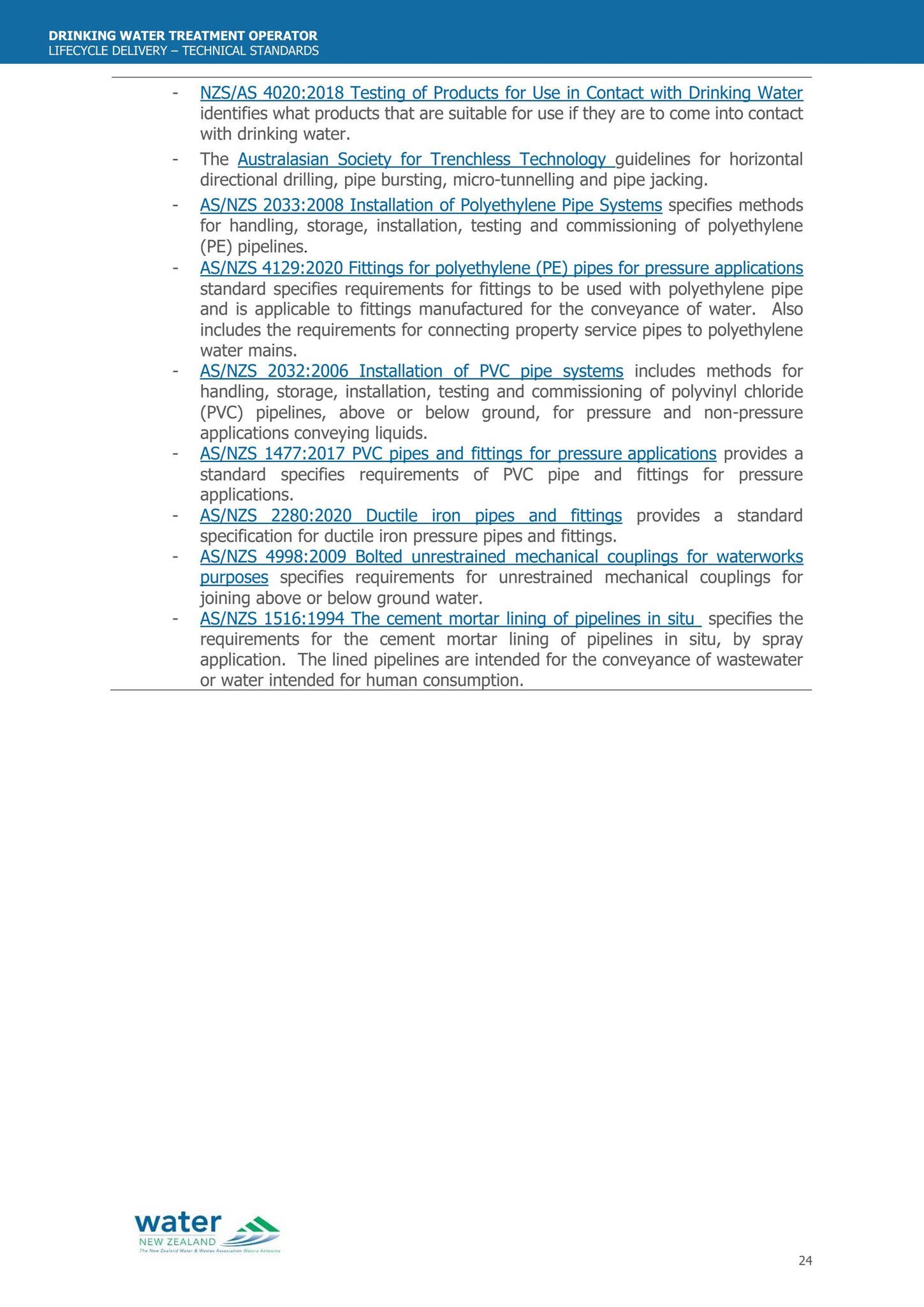 Water New Zealand Competency - Drinking Water Distribution Operator by ...