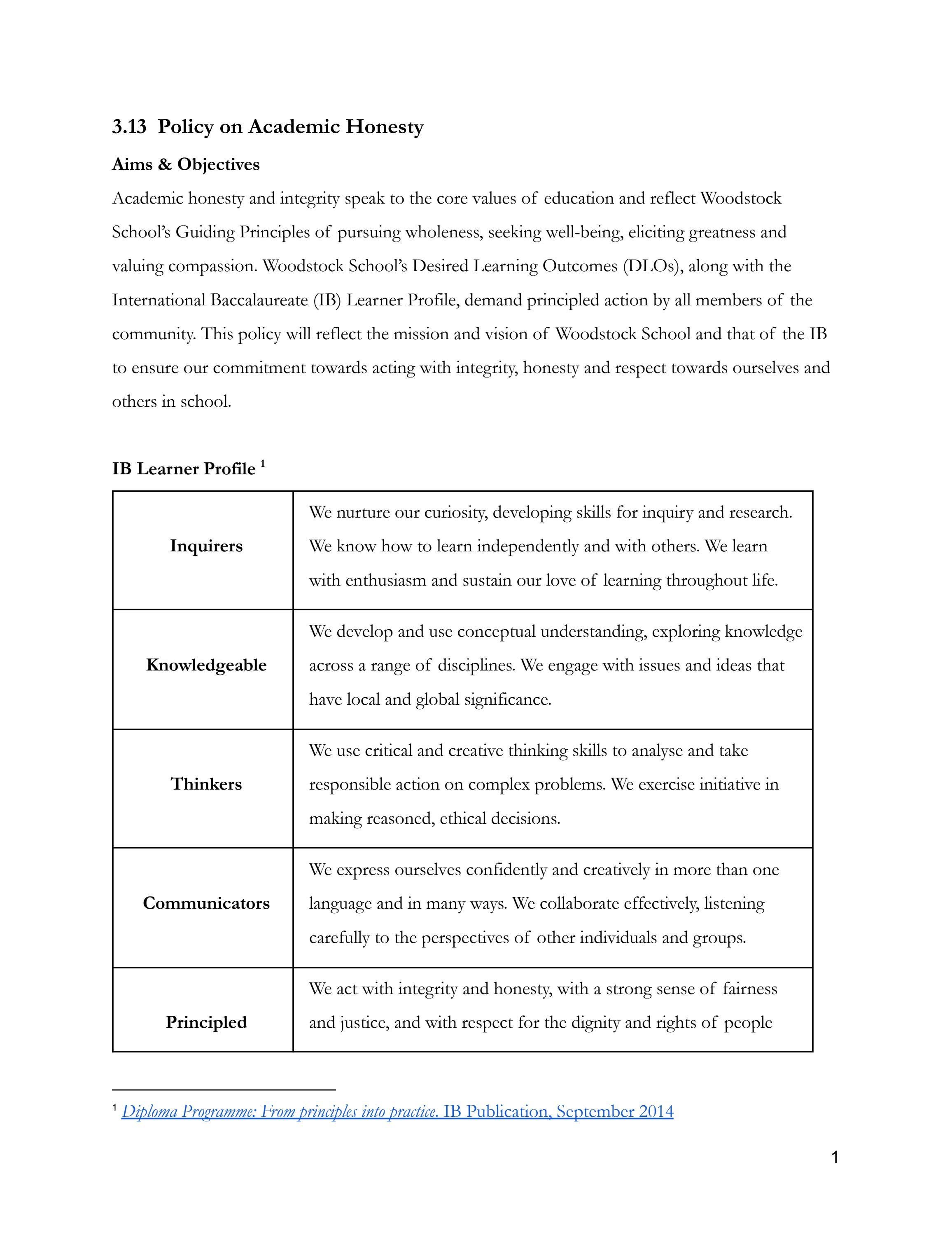 Woodstock School Academic Honesty Policy 2022 by Woodstock School - Issuu