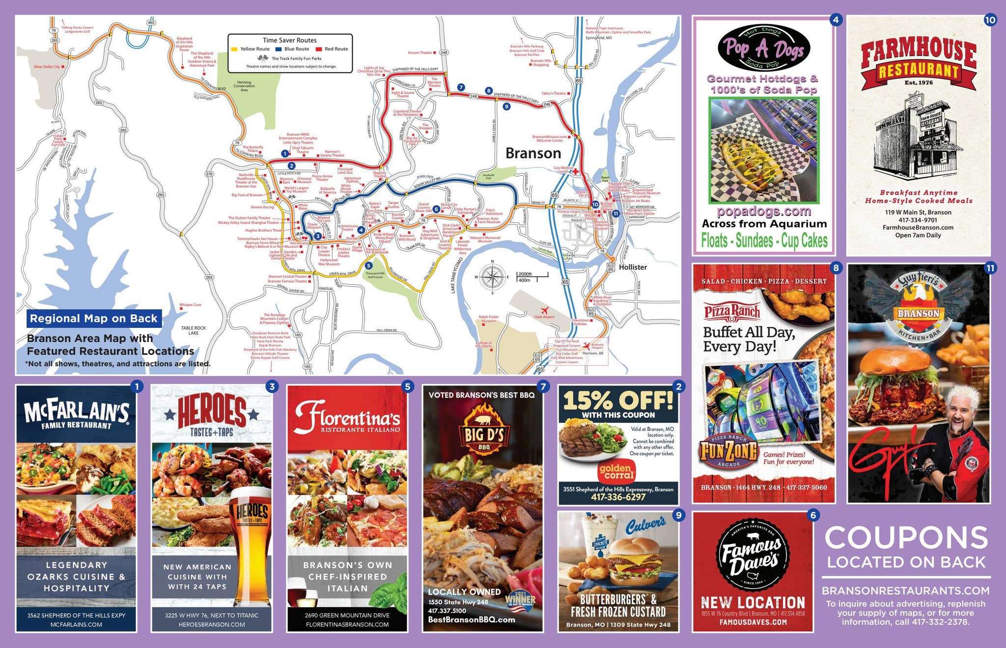 Branson Restaurant Map 2022-2023 by Myer Hospitality - Issuu