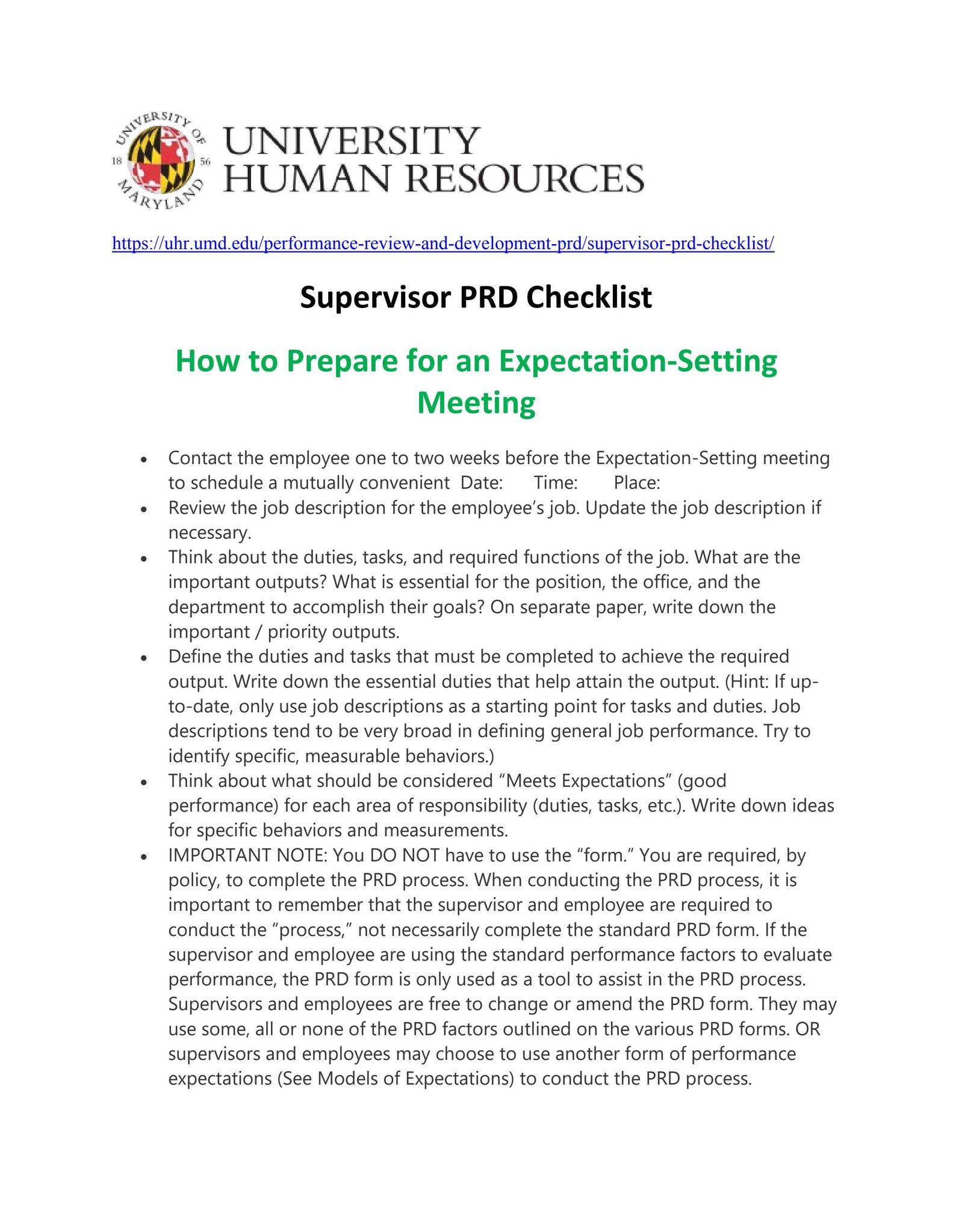 How to Prepare for an Expectation-Setting Meeting - UMD by Nadia ...
