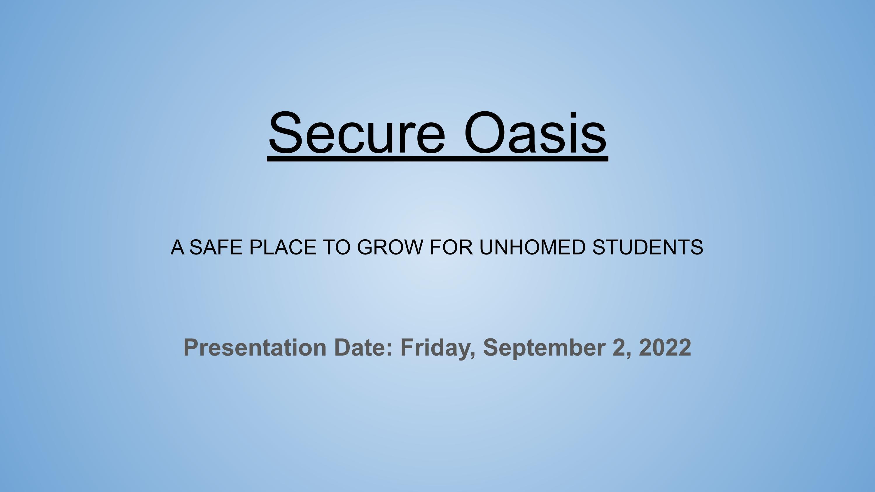 Secure Oasis by bcoole1999 - Issuu