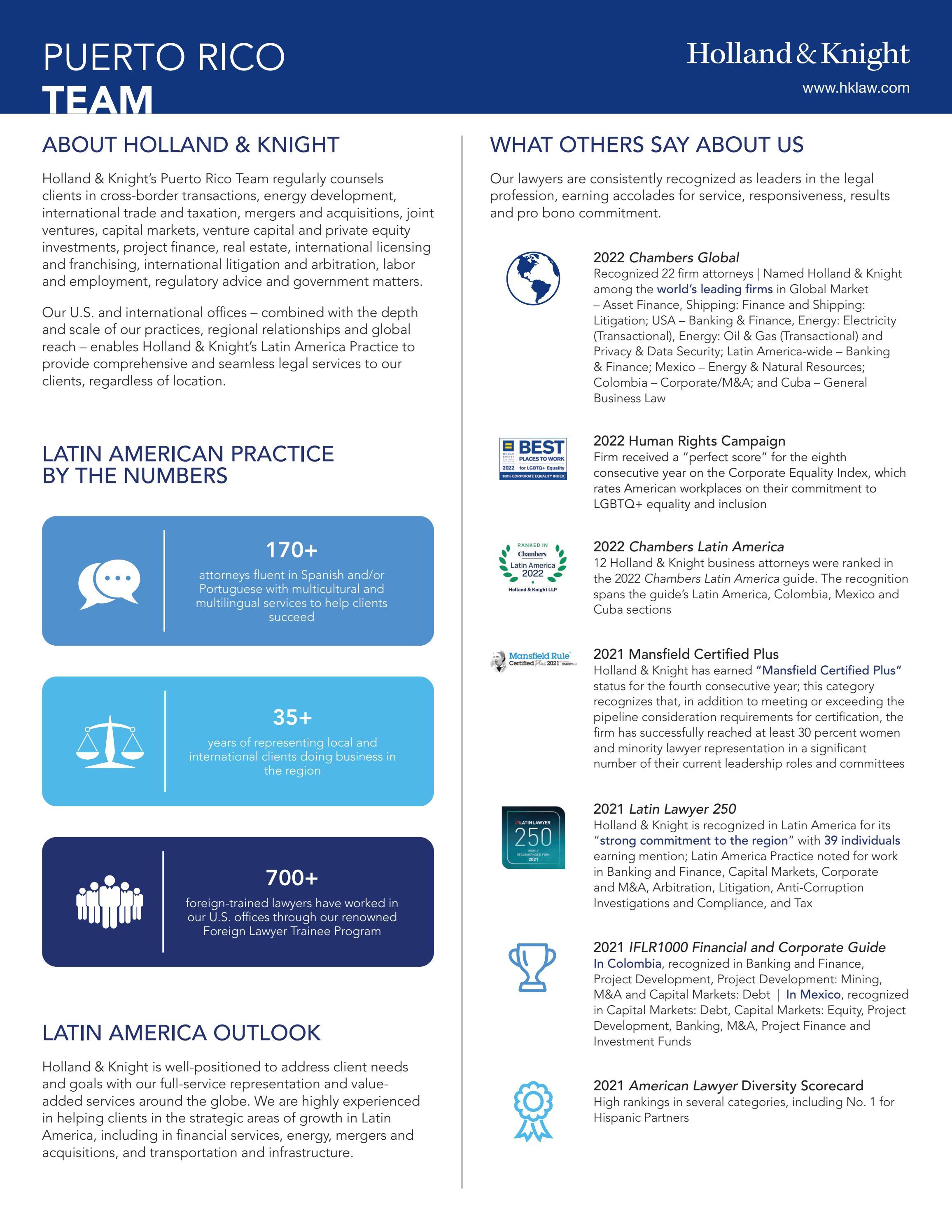 Holland & Knight - Puerto Rico Fast Facts by Holland & Knight - Issuu