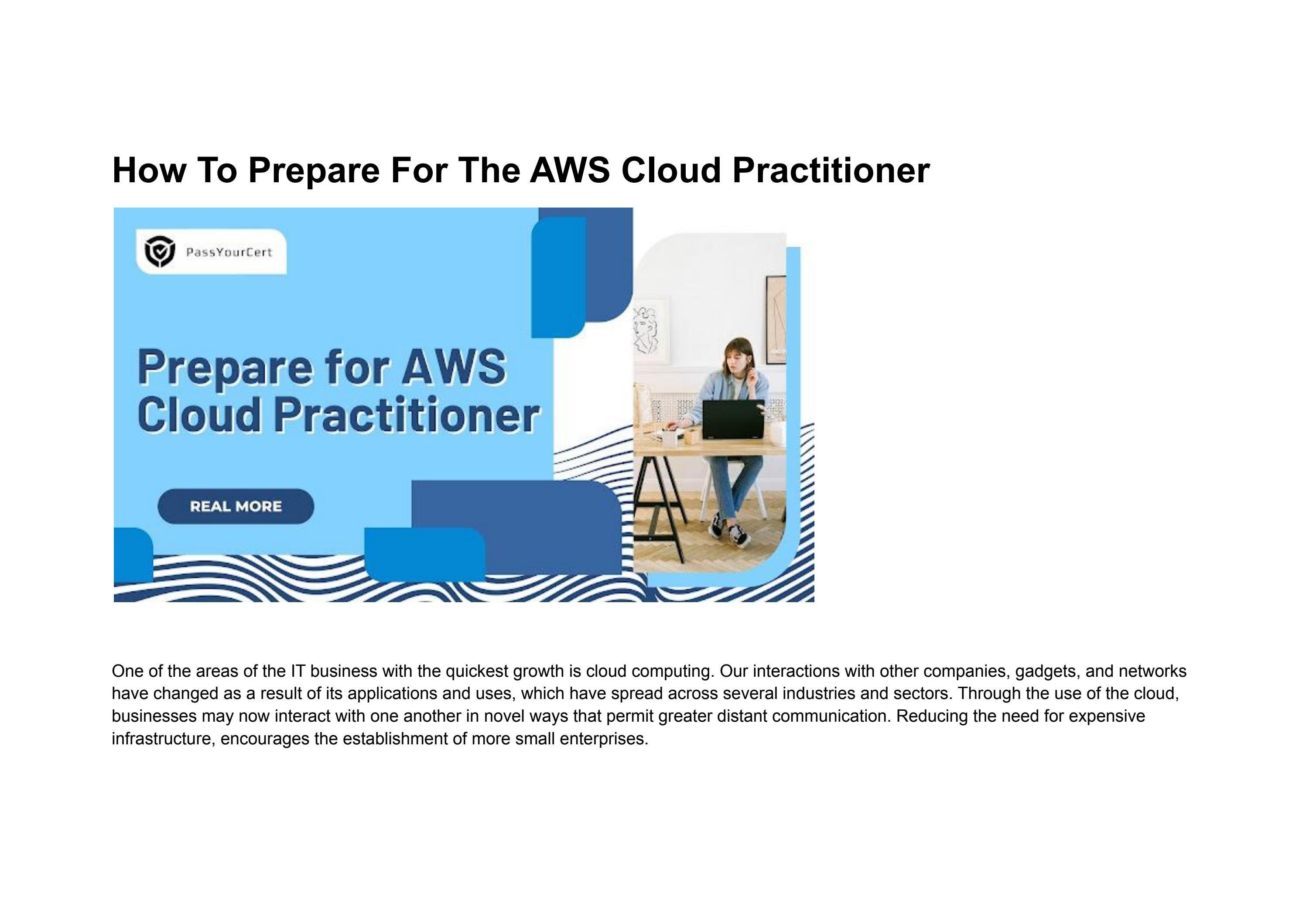 How To Prepare For The AWS Cloud Practitioner by passyourcert - Issuu