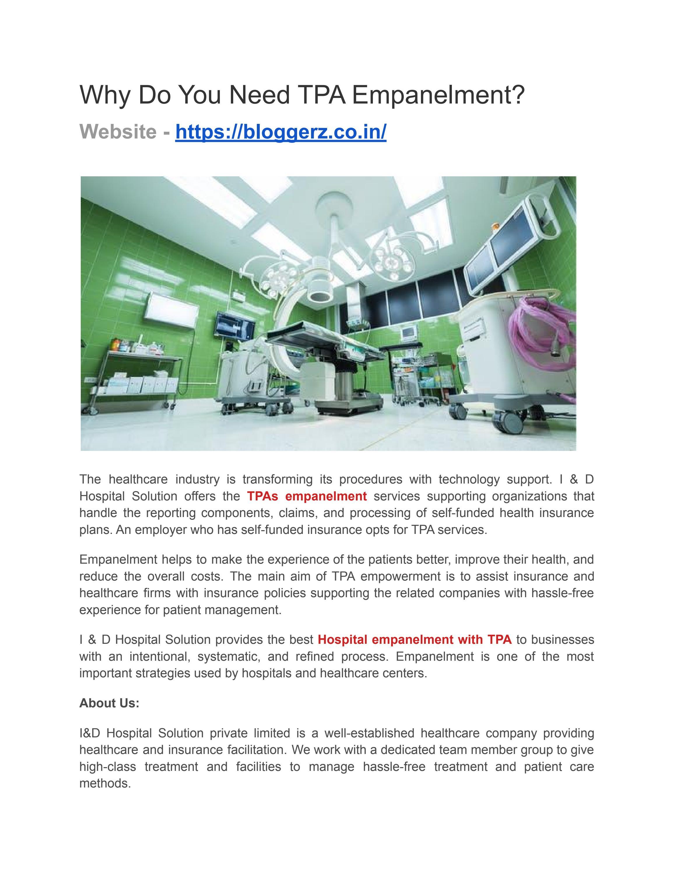 Why Do You Need TPA Empanelment? by benella1 - Issuu