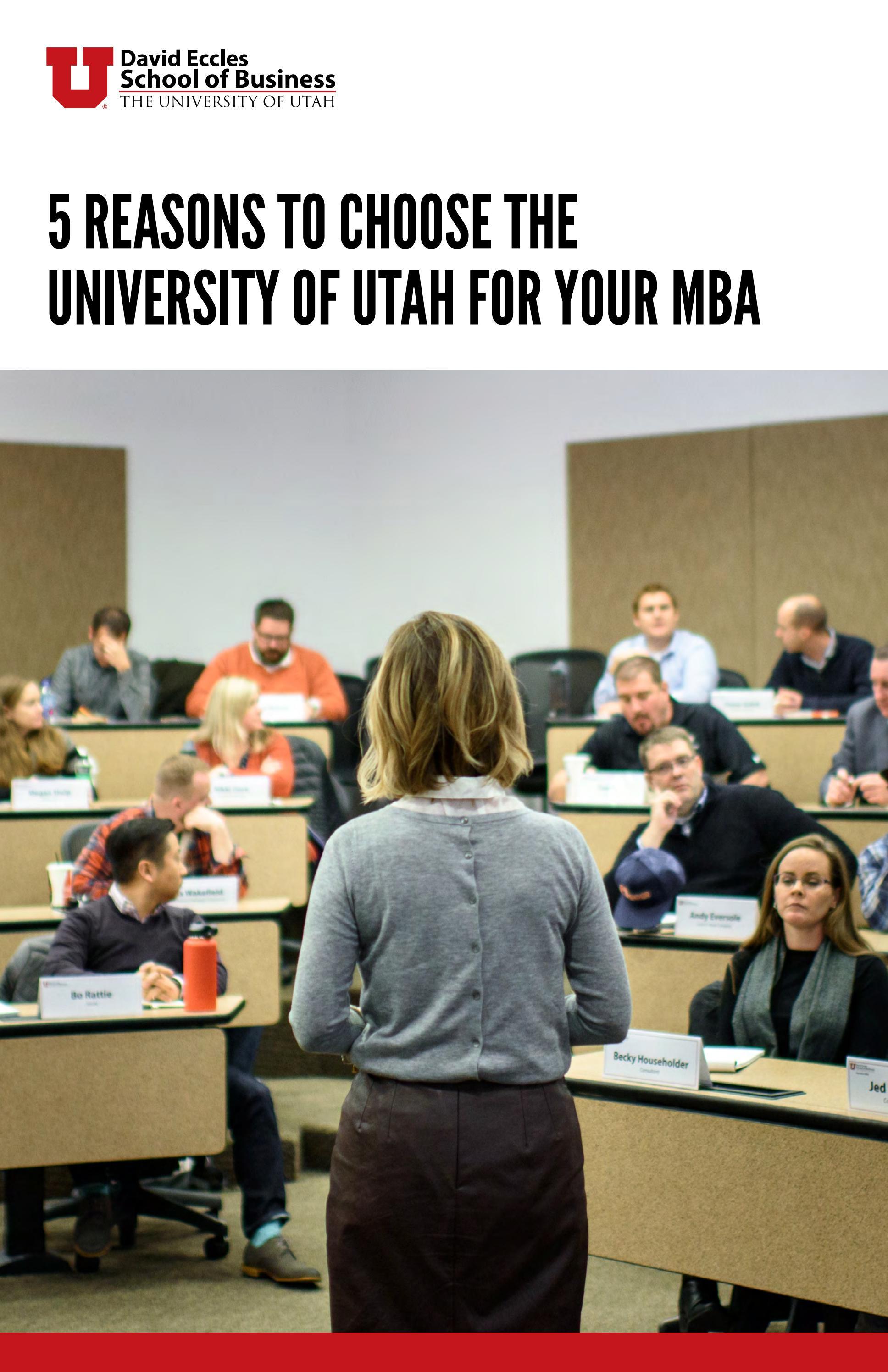 5 Reasons to Choose the University of Utah for Your MBA by University ...