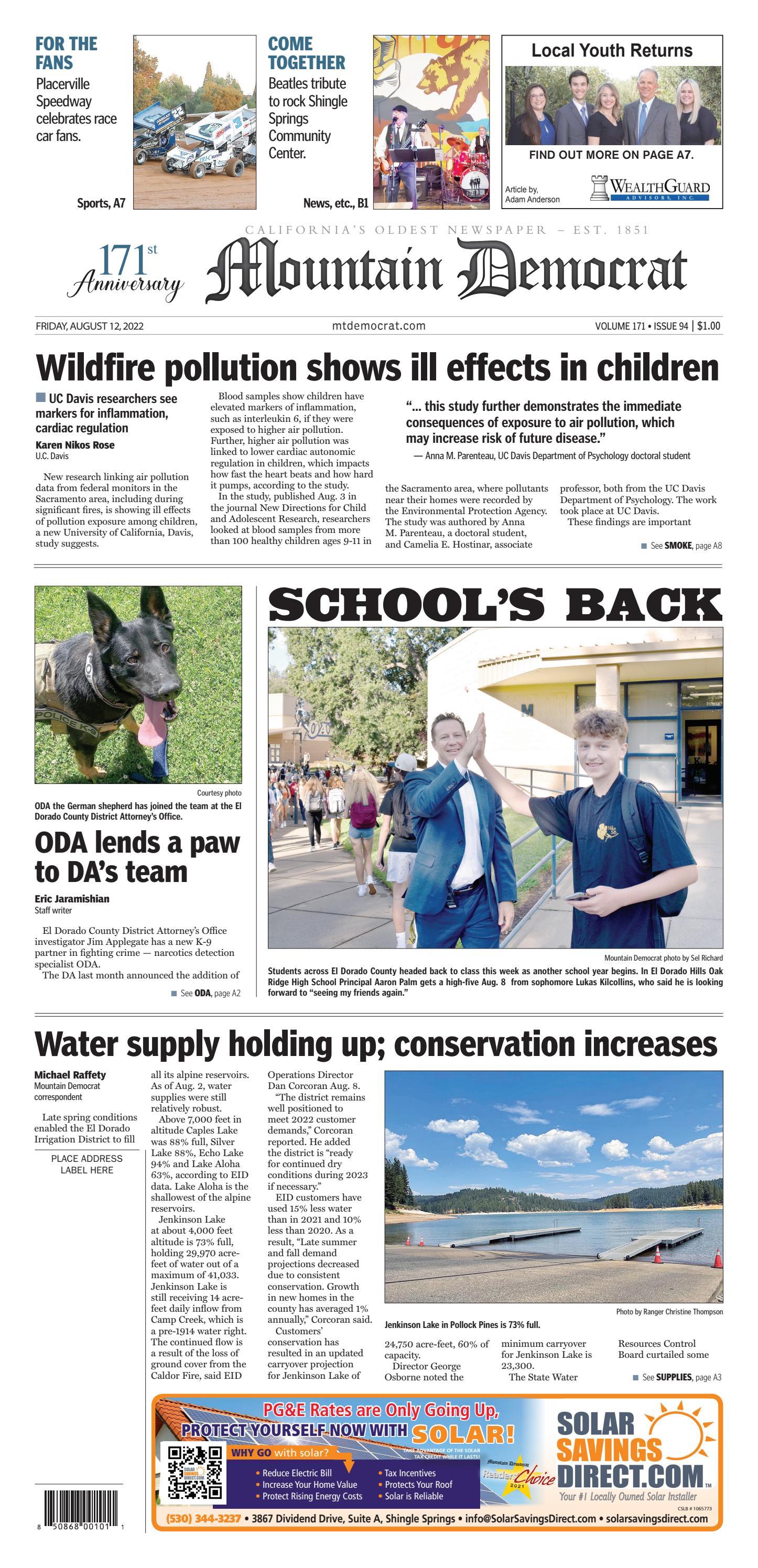 Mountain Democrat, Friday, August 12, 2022 by mcnaughtonmedia - Issuu