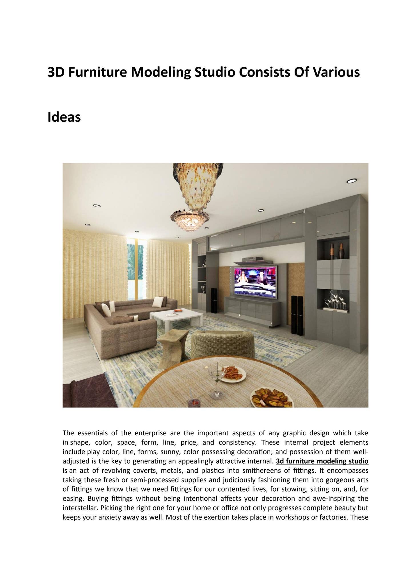 3D Furniture Modeling Studio Consists Of Various Ideas by 3D Furniture ...