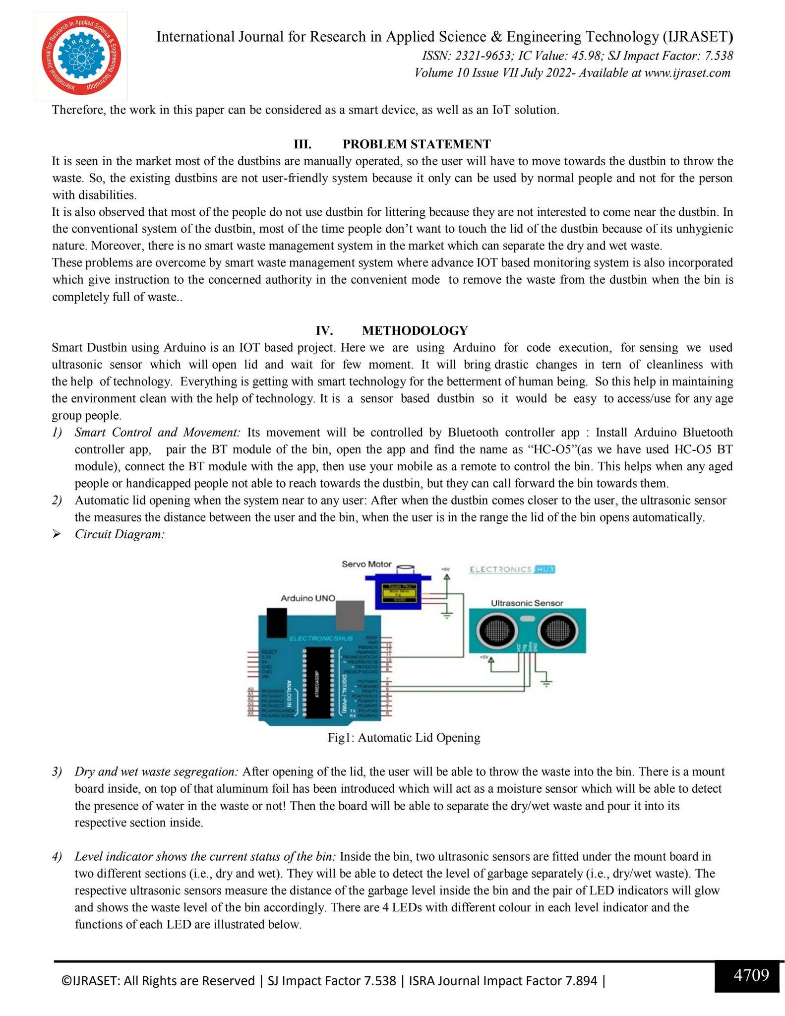 Design and Fabrication of IOT based Smart Dustbin by IJRASET - Issuu