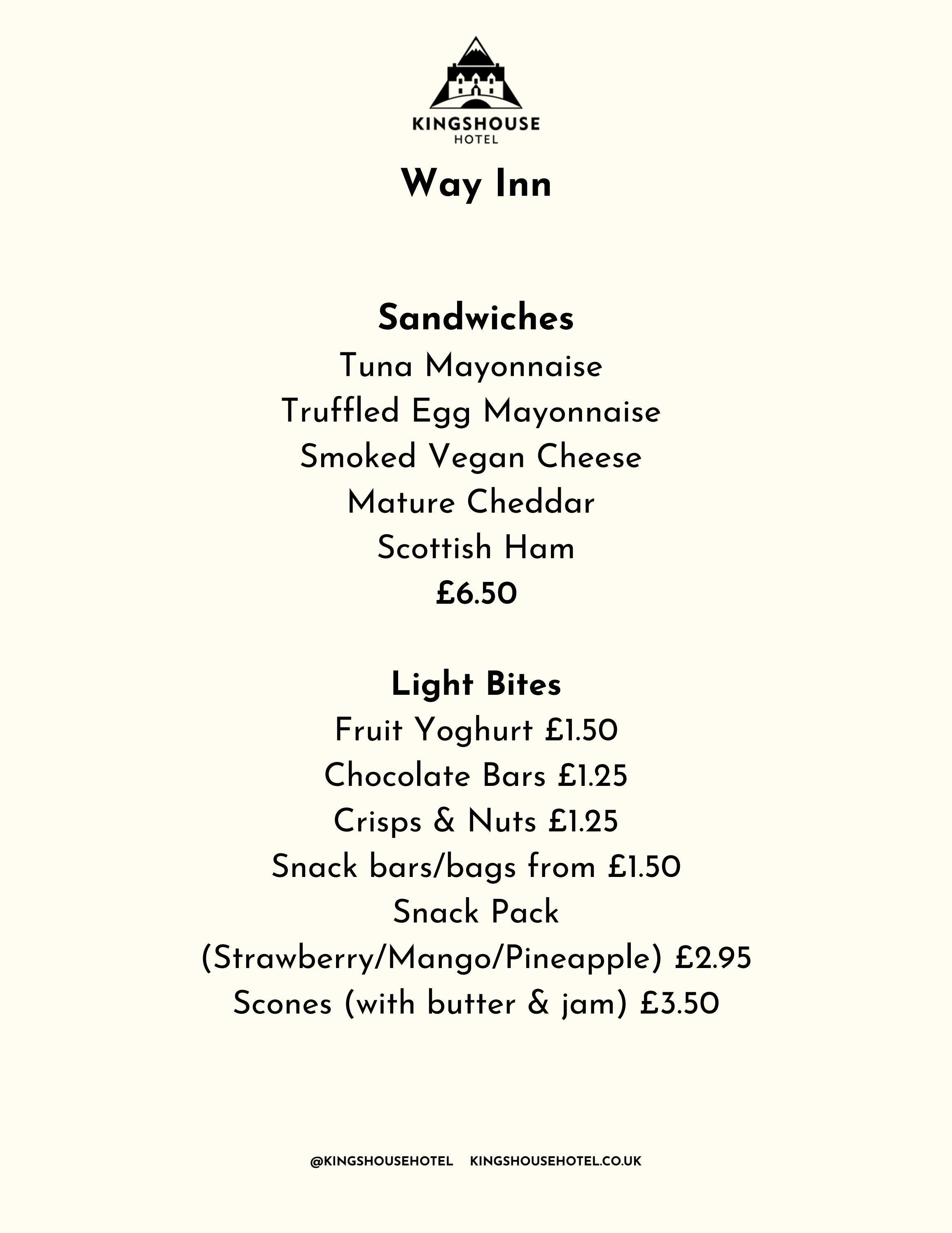 Kingshouse Way Inn Menu by Freedom Hotels West - Issuu