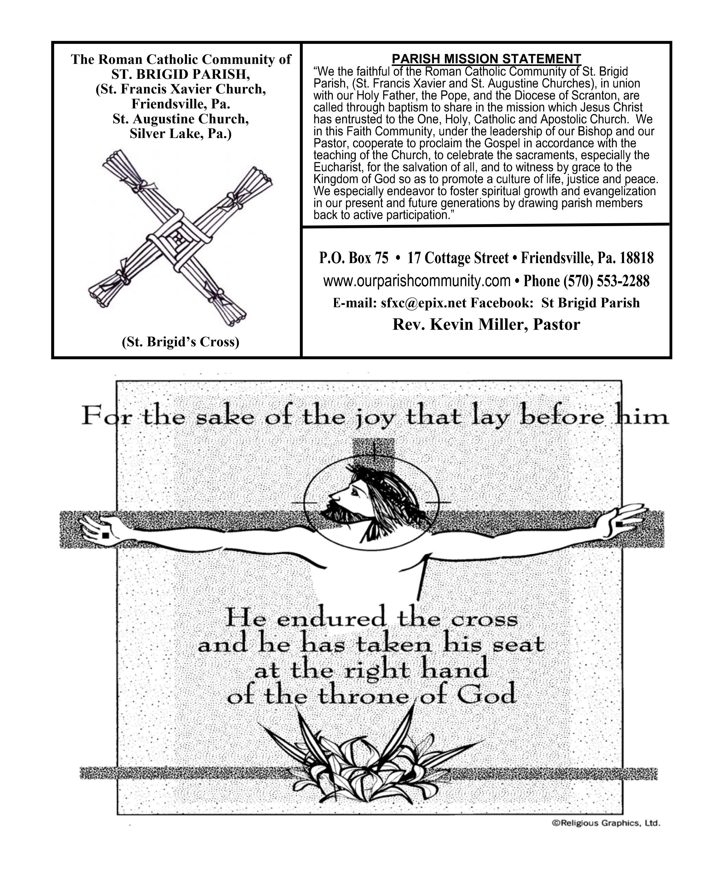 St Brigid Parish Bulletin For Sunday August 14 2022 By St Brigid St Brigid Parish Bulletin For Sunday August 14 2022 By St Brigid