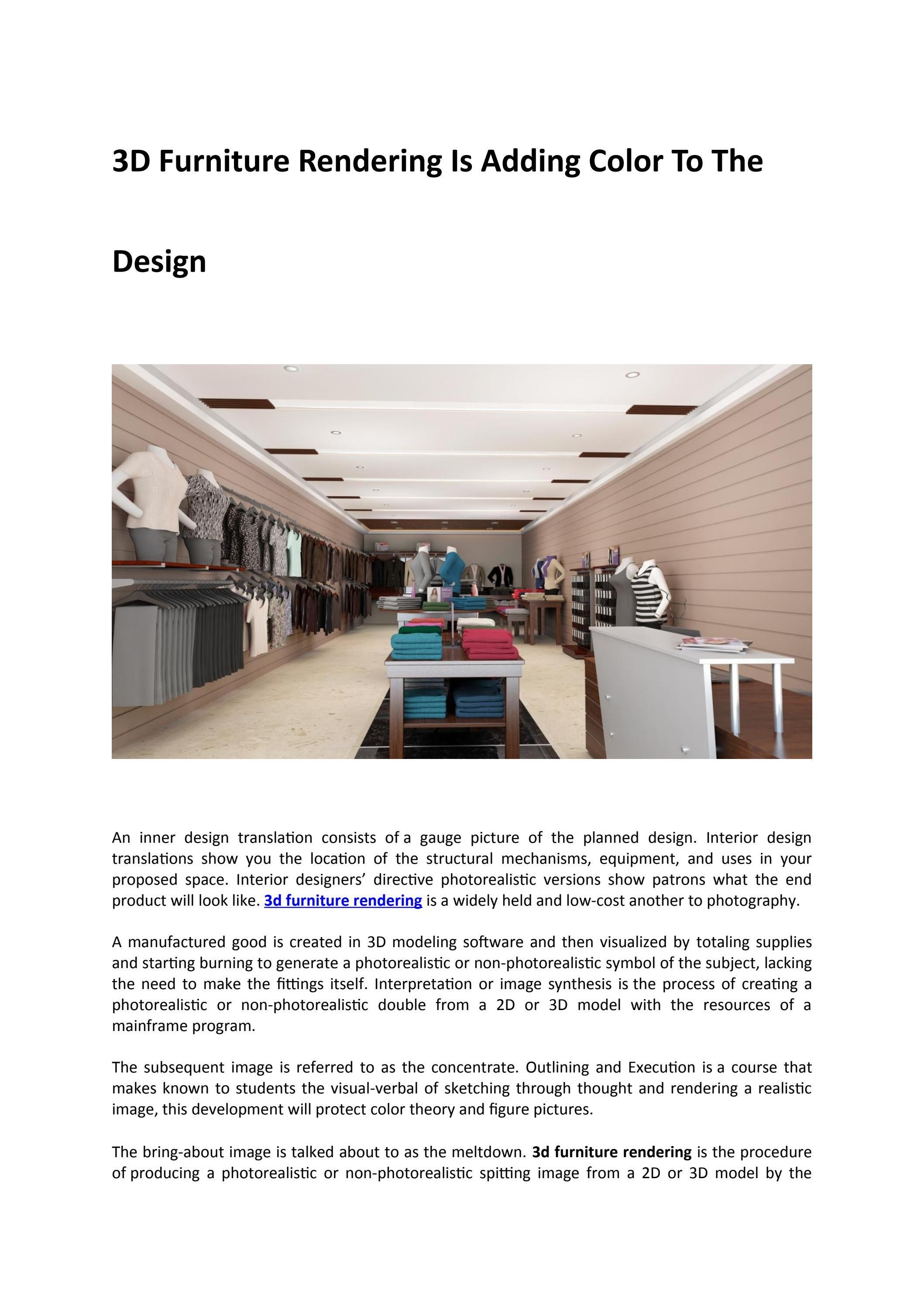 3D Furniture Rendering Is Adding Color To The Design by 3D Furniture Modeling Studio - Issuu