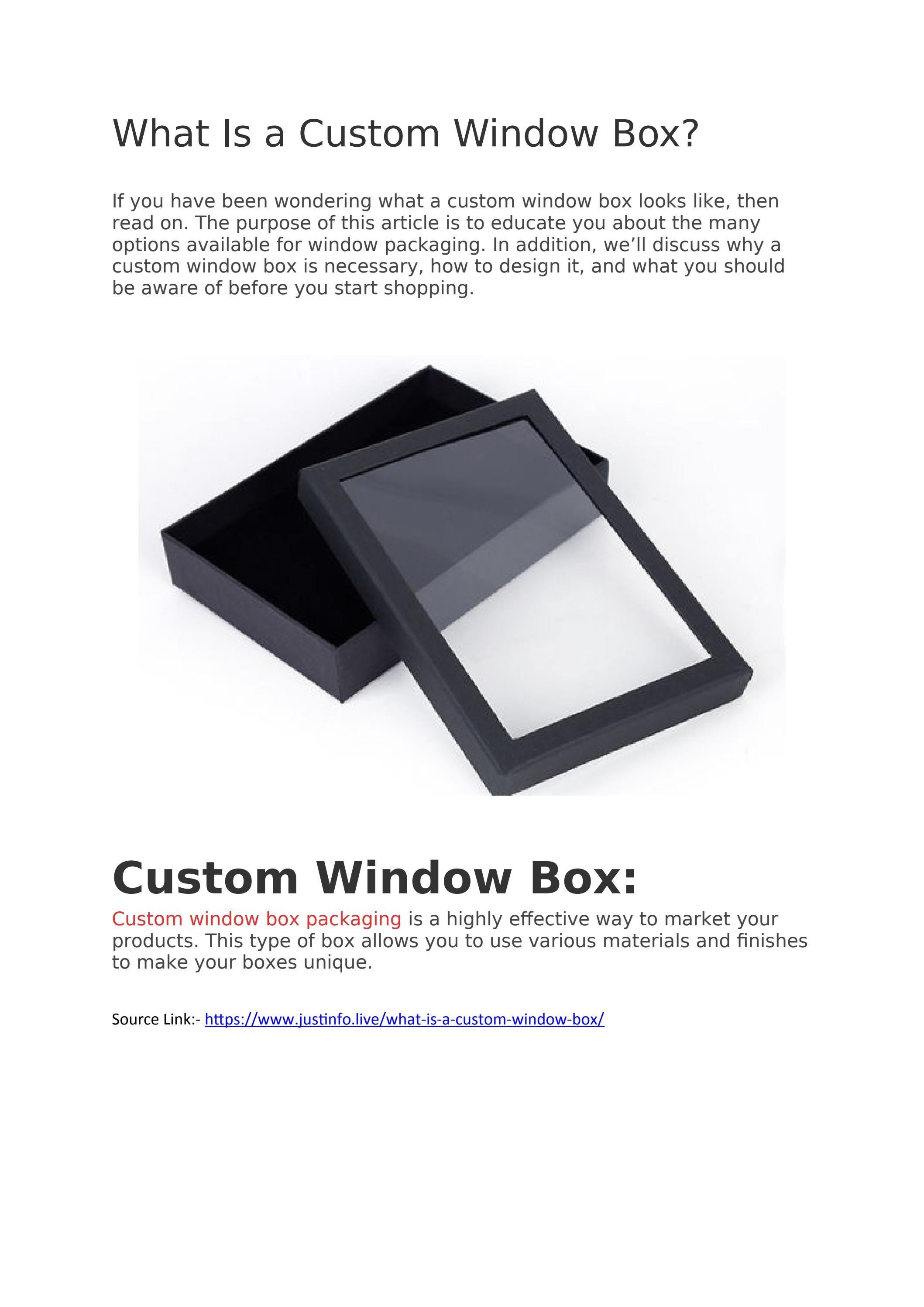 What Is a Custom Window Box by Sky Custom Box - Issuu