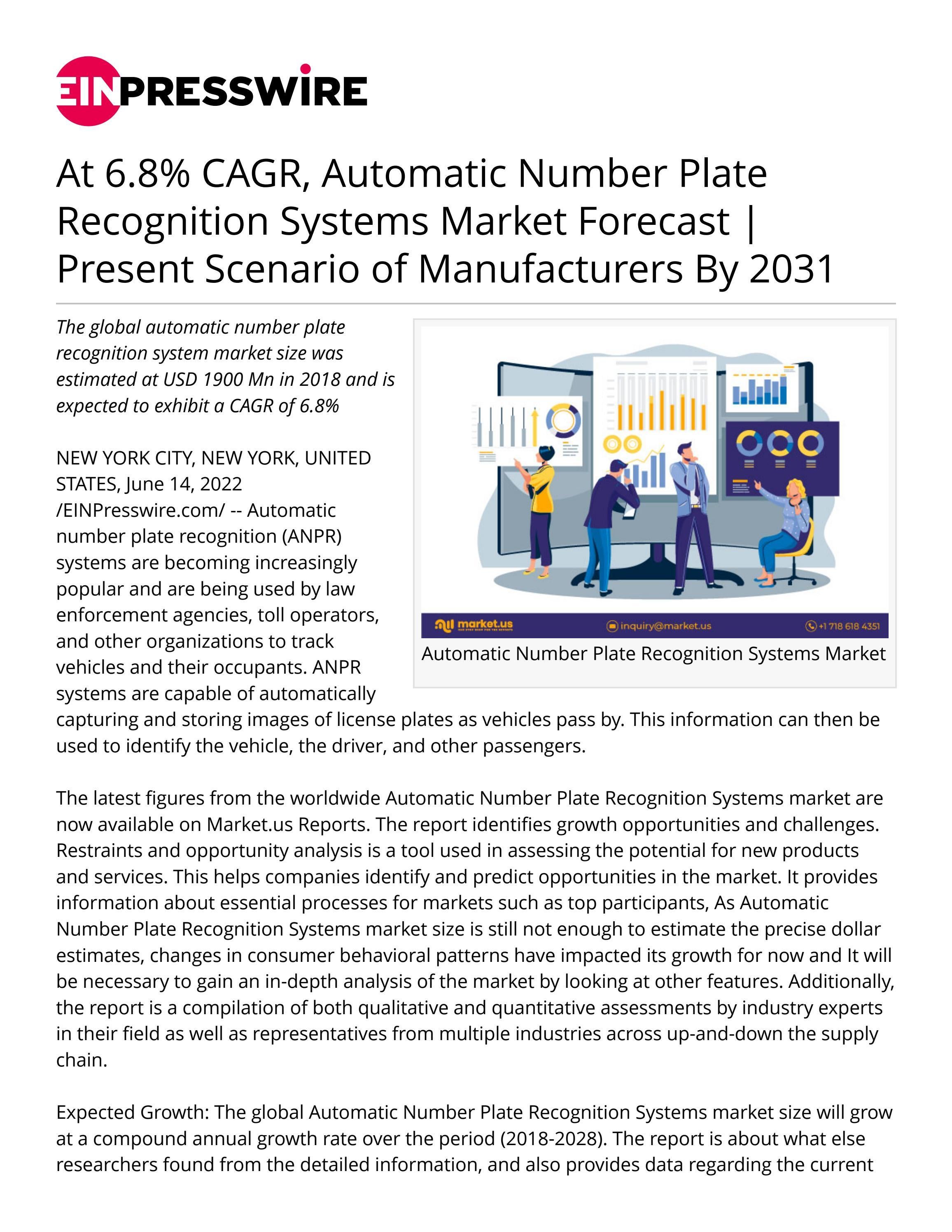 At 6 8 CAGR Automatic Number Plate Recognition Systems Market Forecast By David David Issuu