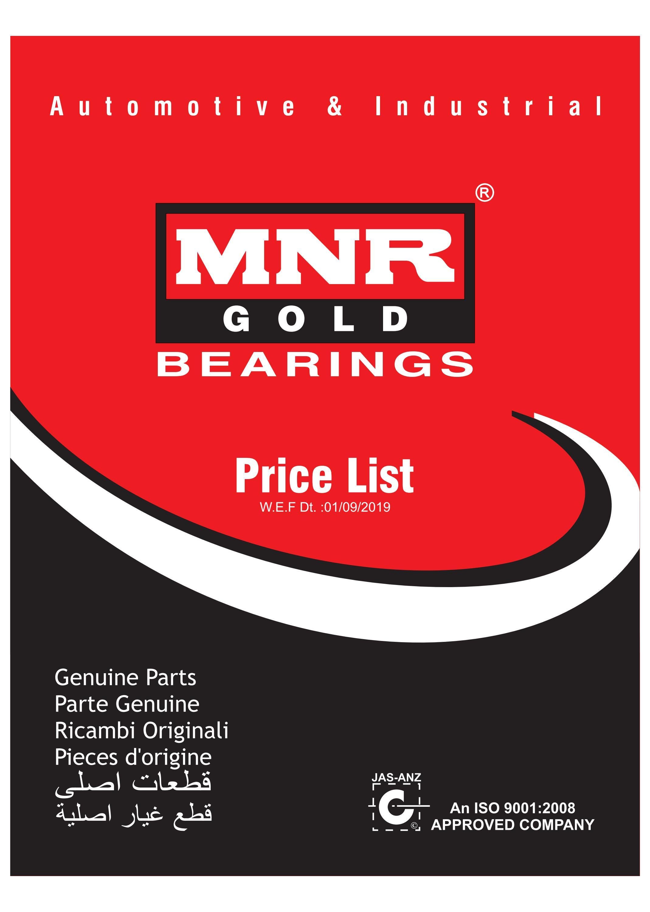 MNR BEARING INDIA PRICE LIST by R.R.INTERNATIONAL / ANAND BEARING ...