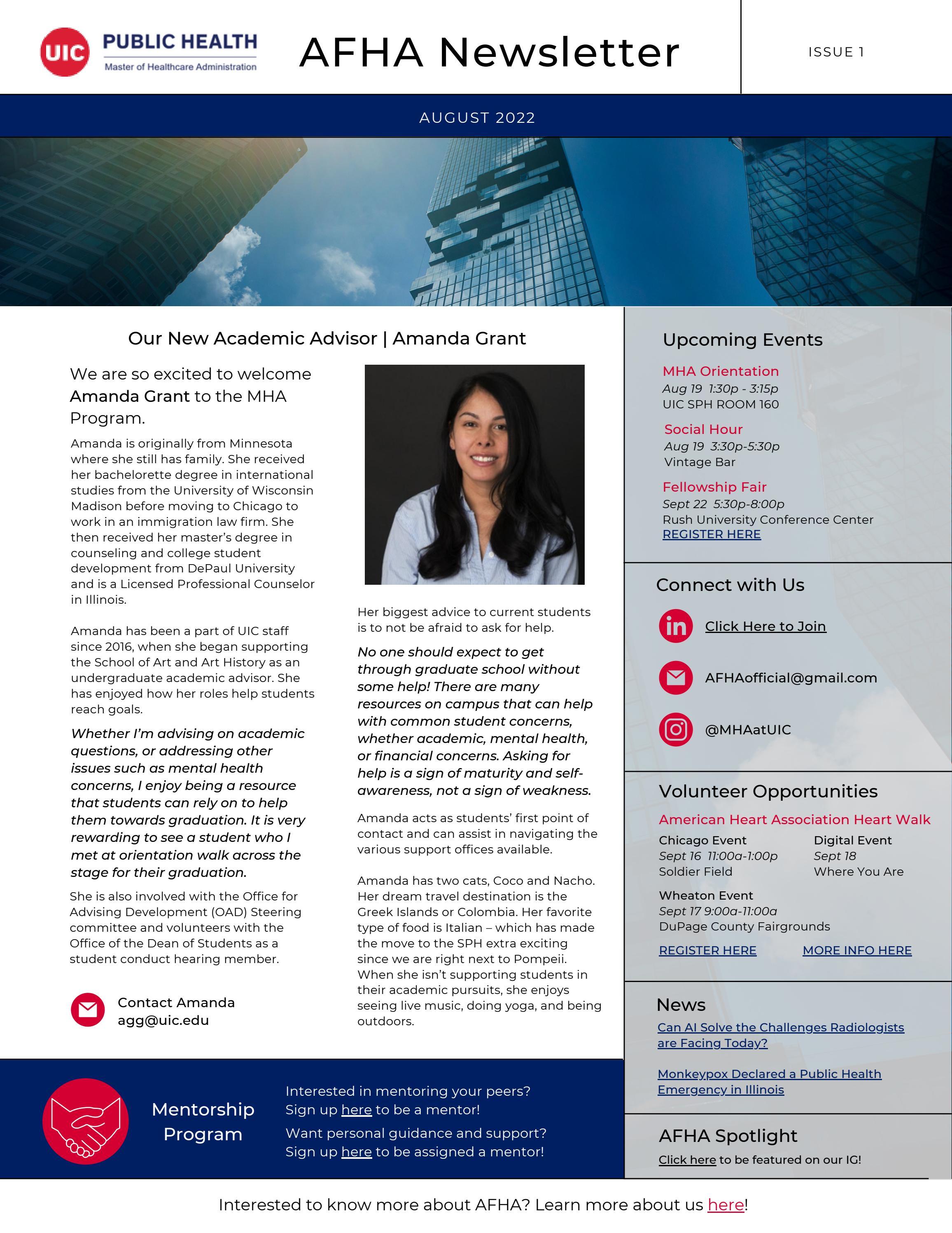 AFHA Newsletter 2022August by UIC Health Policy and Administration - Issuu