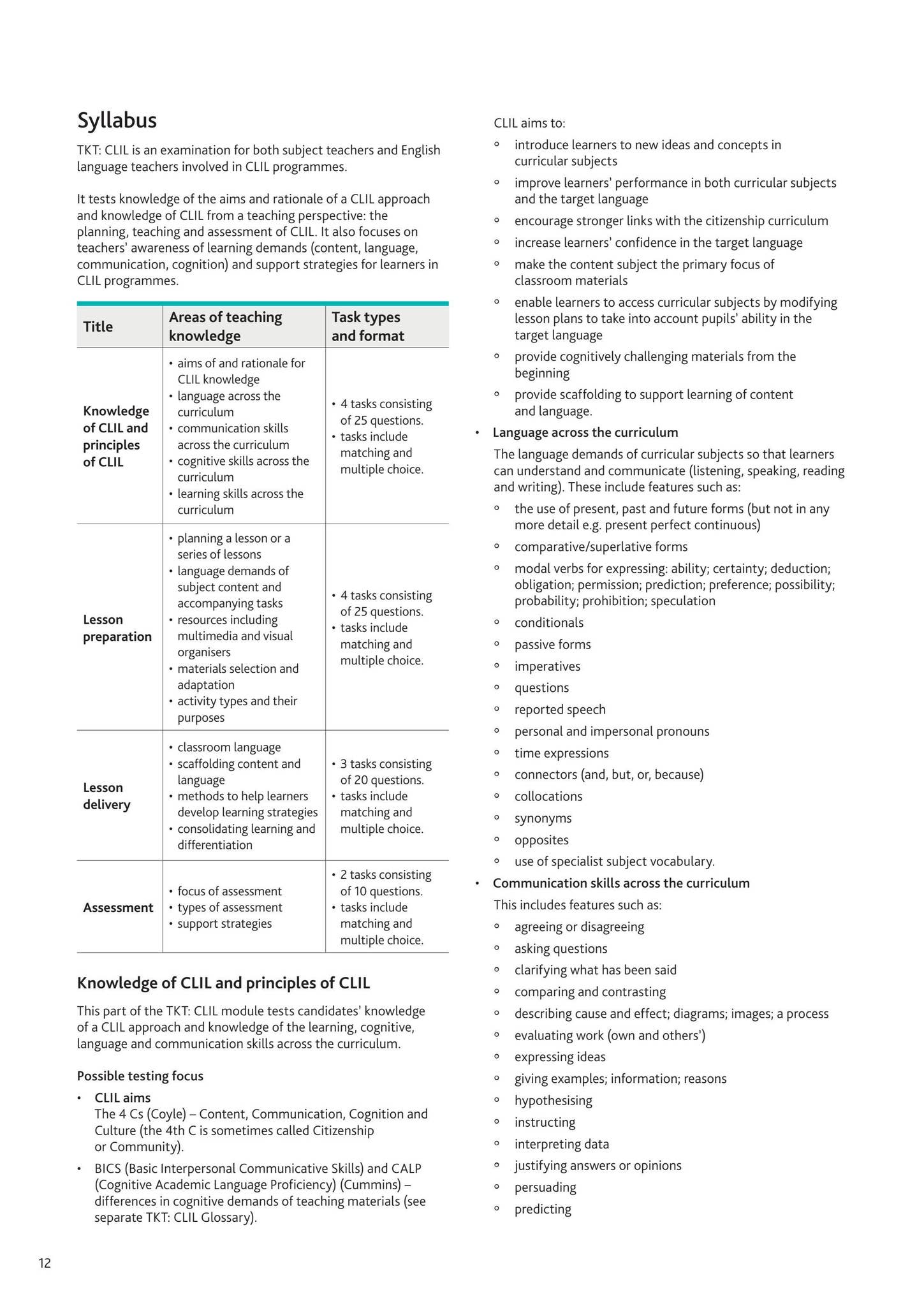 TKT: Content and Language Integrated Learning (CLIL) - Handbook for ...