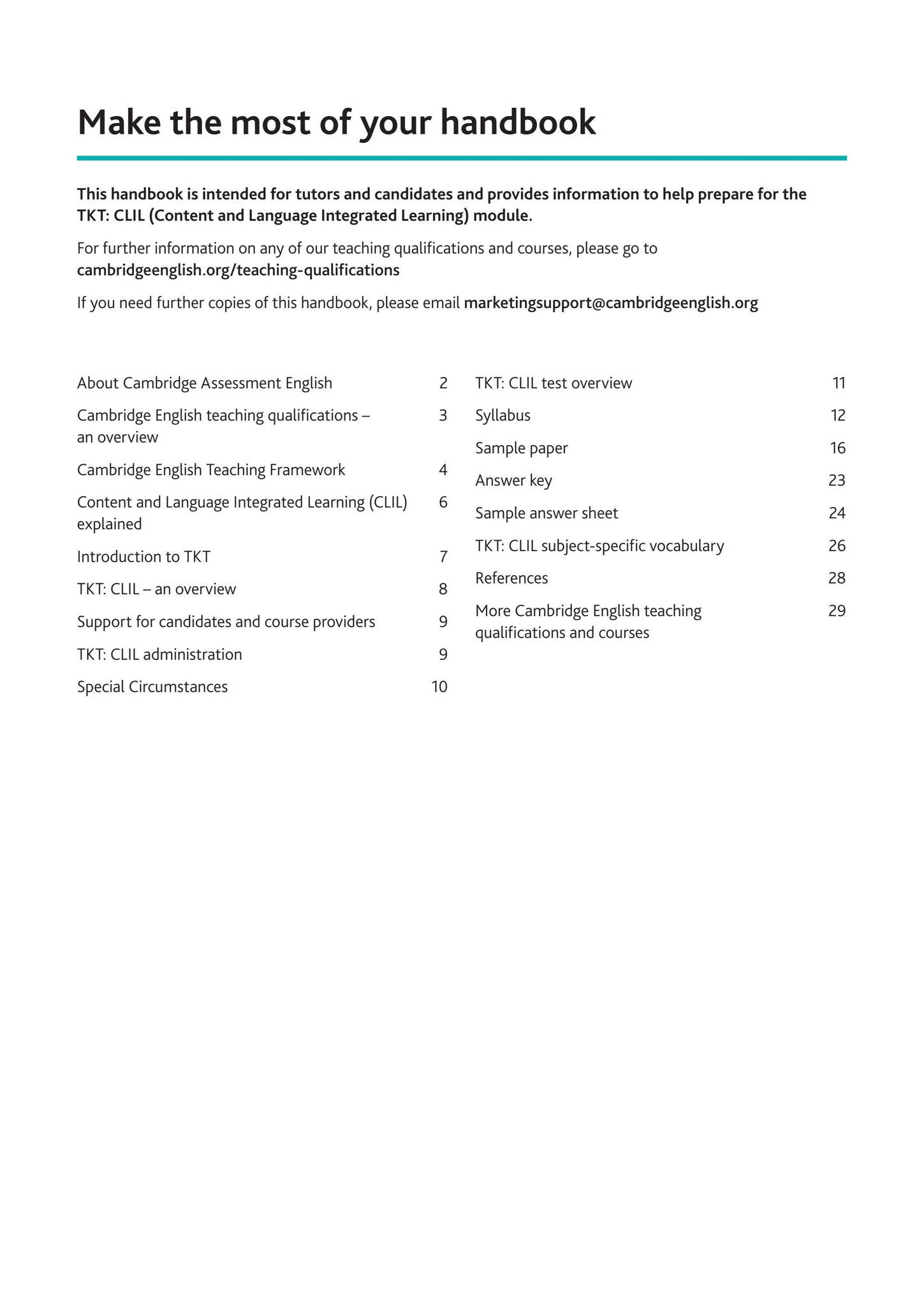 TKT: Content and Language Integrated Learning (CLIL) - Handbook for ...